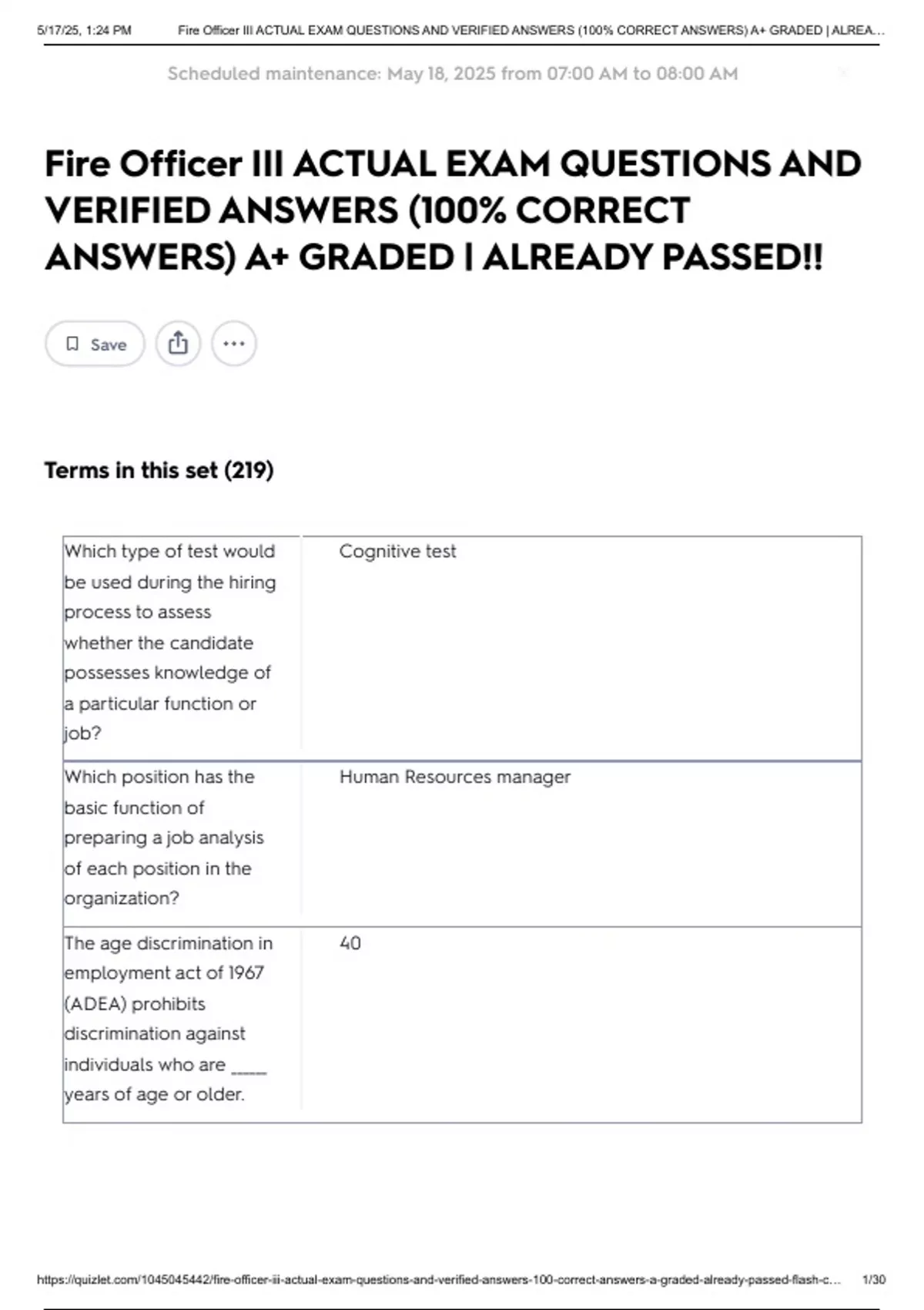Fire Officer III ACTUAL EXAM QUESTIONS AND VERIFIED ANSWERS (100% ...
