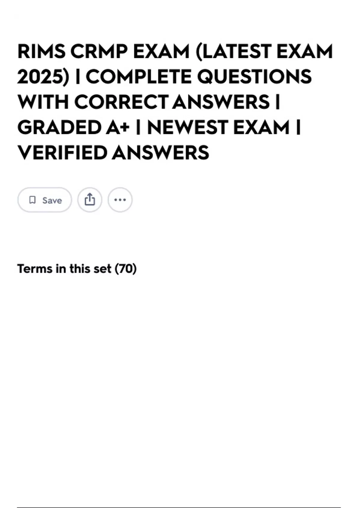 RIMS CRMP EXAM (LATEST EXAM 2025) | COMPLETE QUESTIONS WITH CORRECT ...