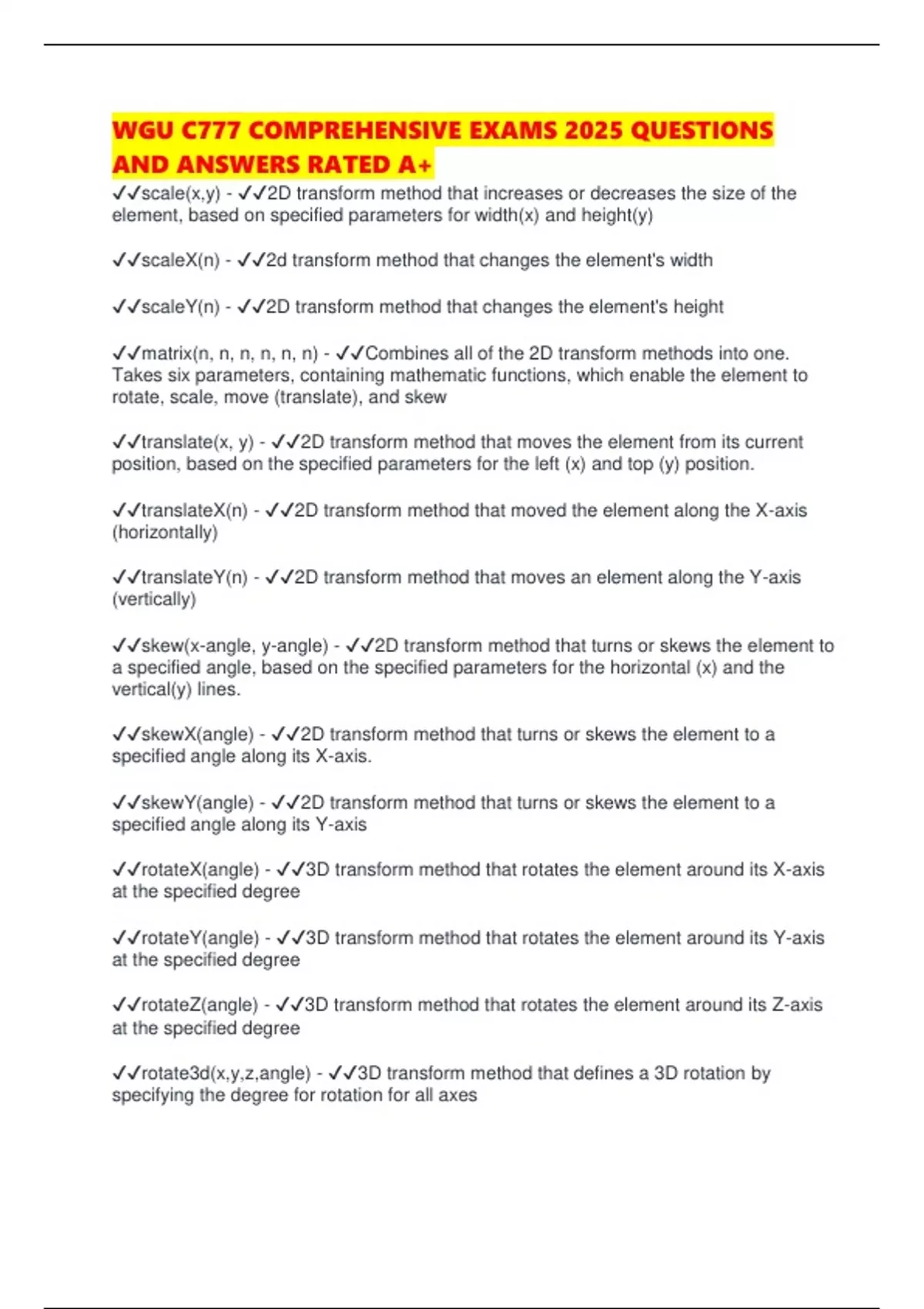 WGU C777 COMPREHENSIVE EXAMS 2025 QUESTIONS AND ANSWERS RATED A.pdf ...