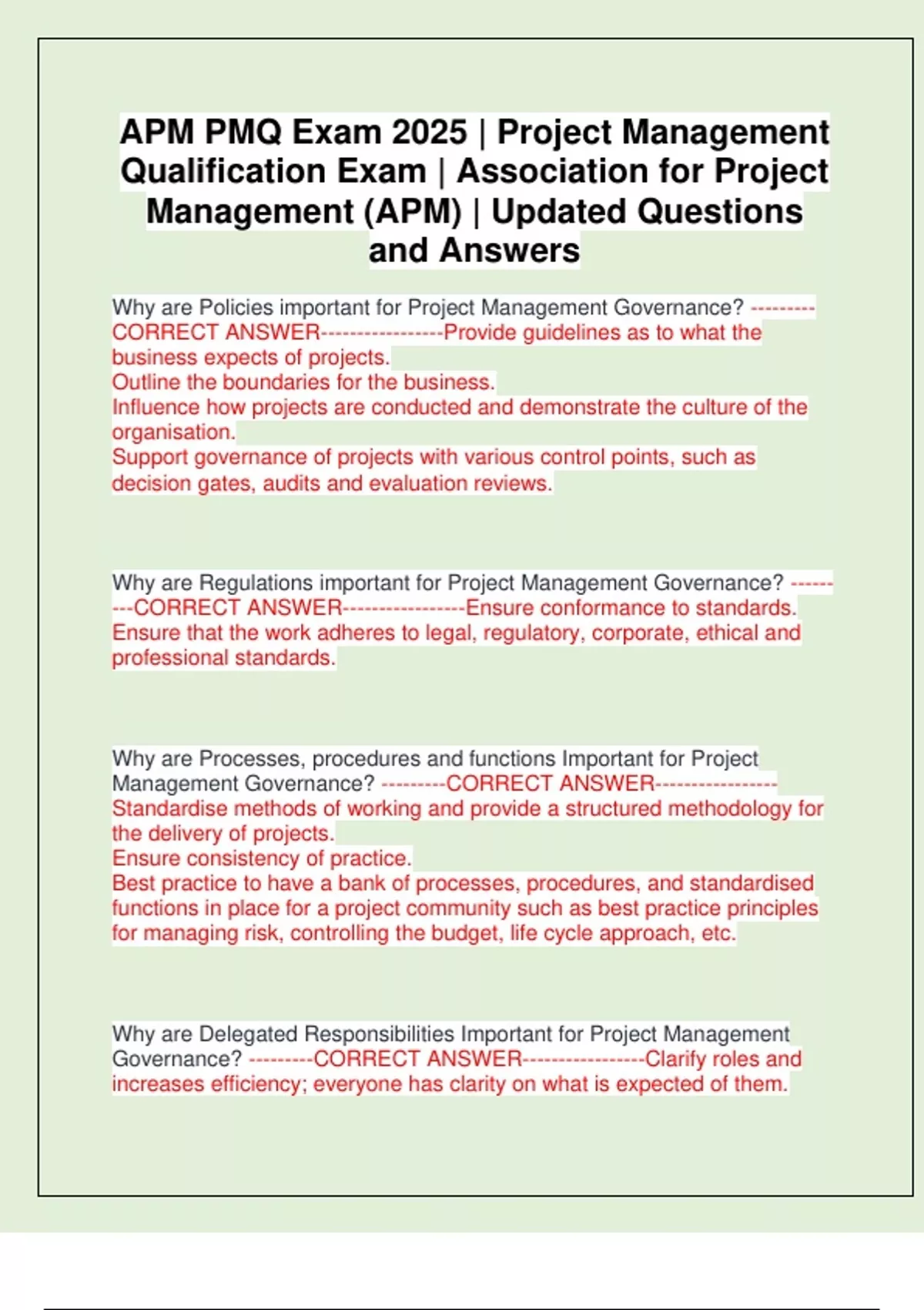APM PMQ Exam 2025 | Project Management Qualification Exam | Association ...