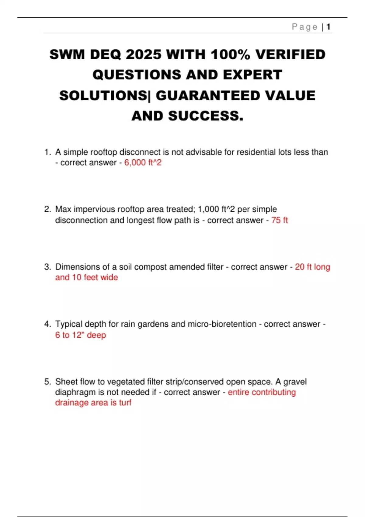 SWM DEQ 2025 WITH 100% VERIFIED QUESTIONS AND EXPERT SOLUTIONS ...