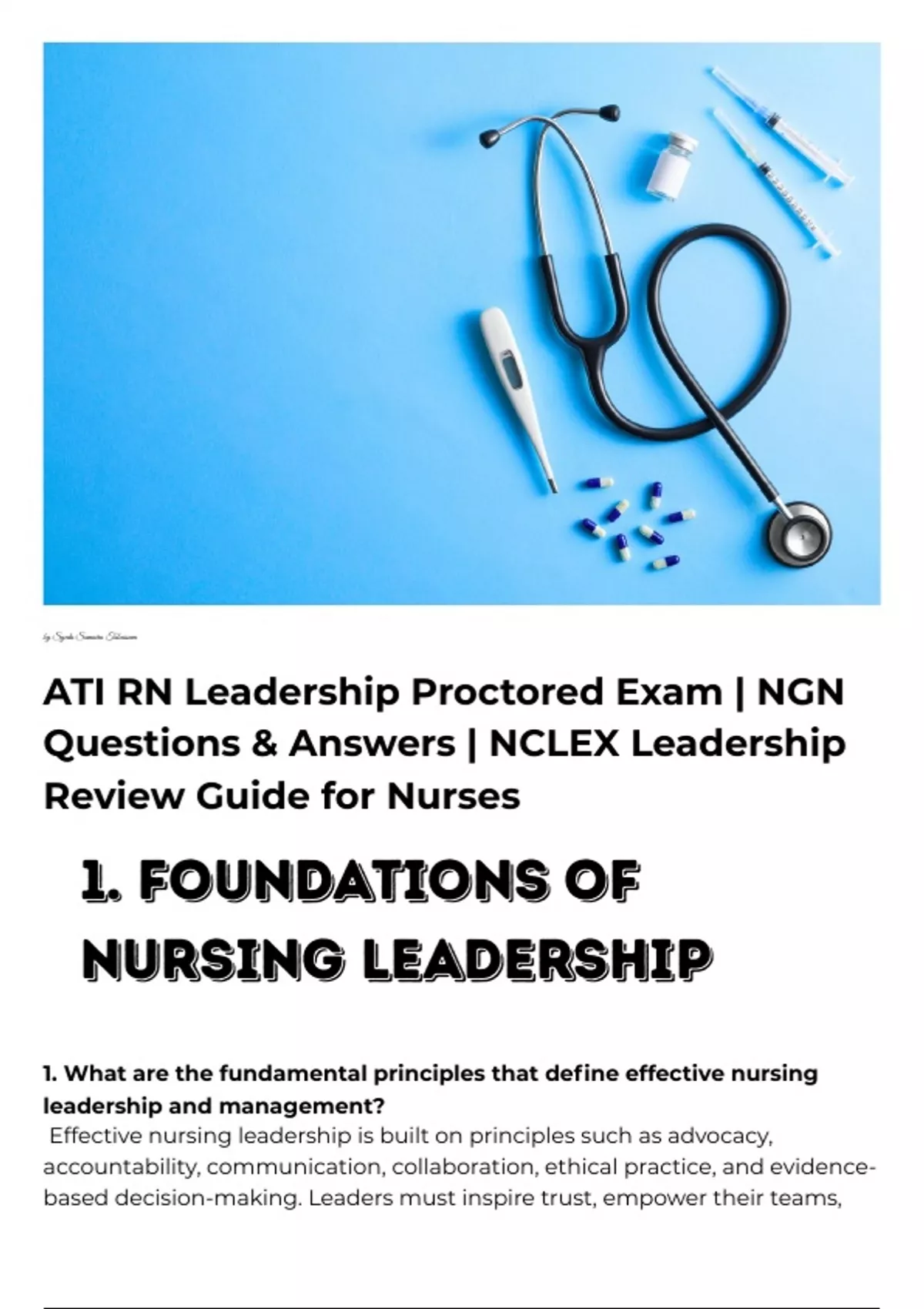 ATI RN Leadership Proctored Exam | NGN Questions & Answers | NCLEX ...