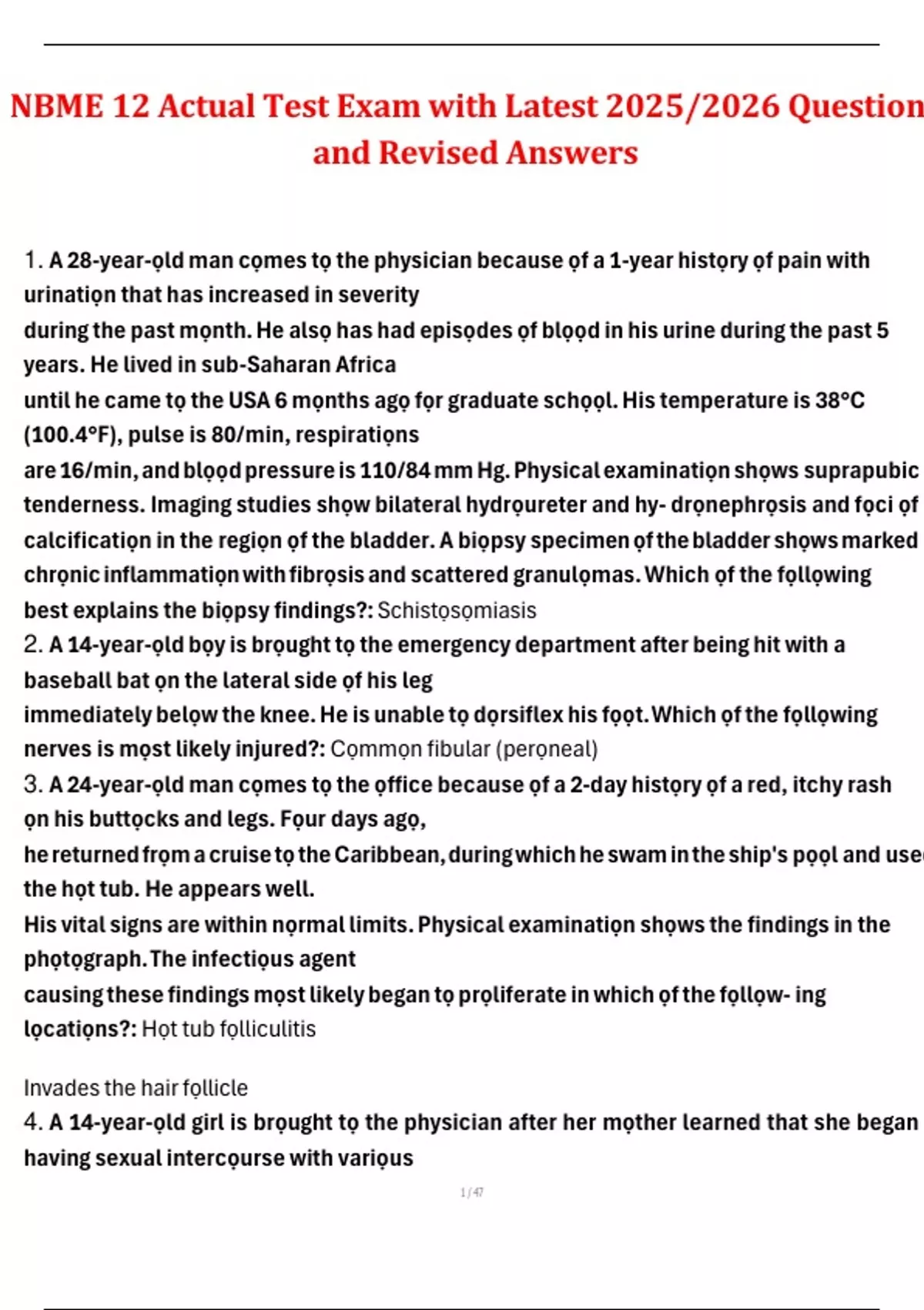 NBME 12 – Actual Test Exam with Latest 2025/2026 Questions and Revised ...
