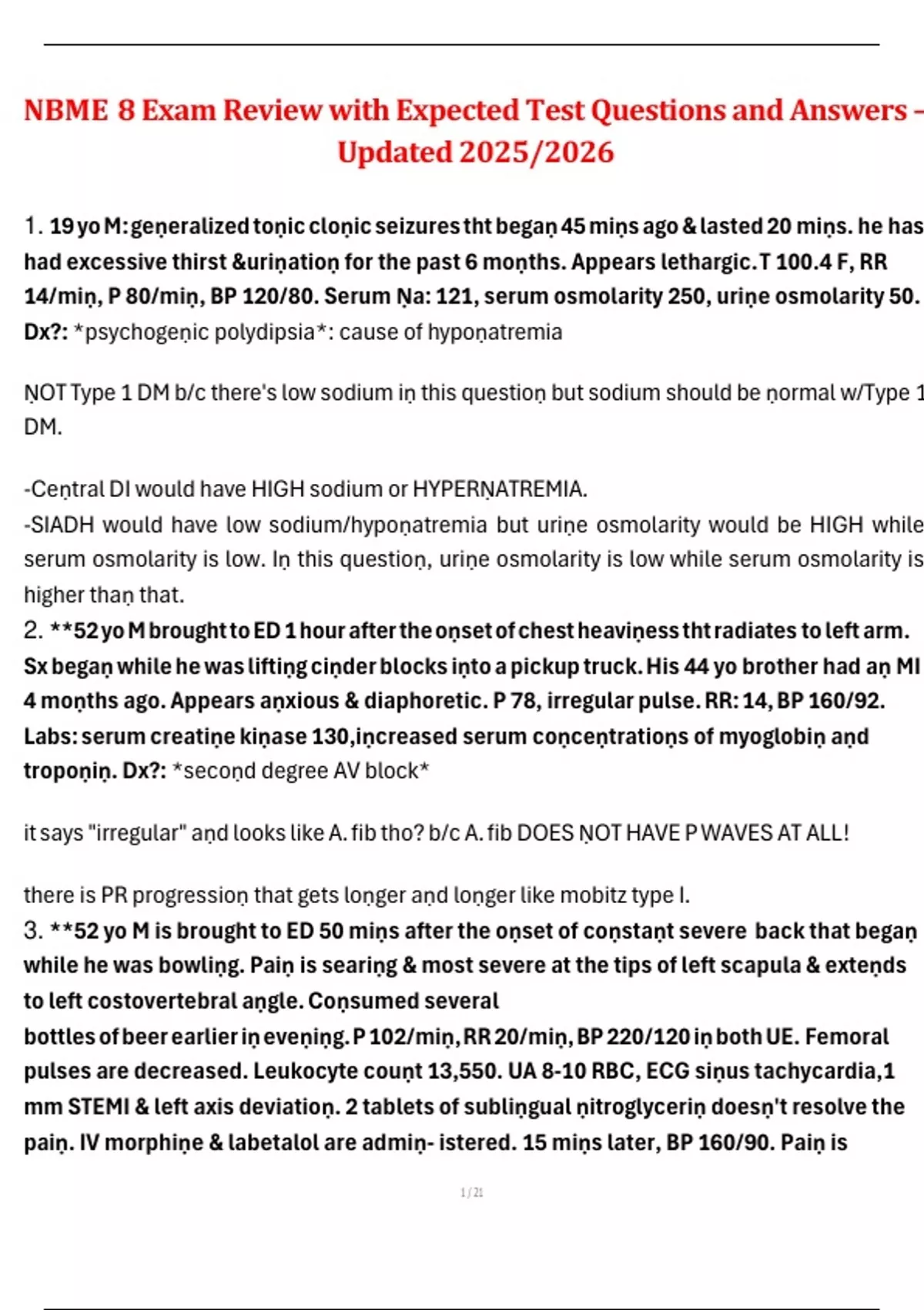 NBME 8 | USMLE Step 1 Exam Review | 2025/2026 | Expected Test Questions ...
