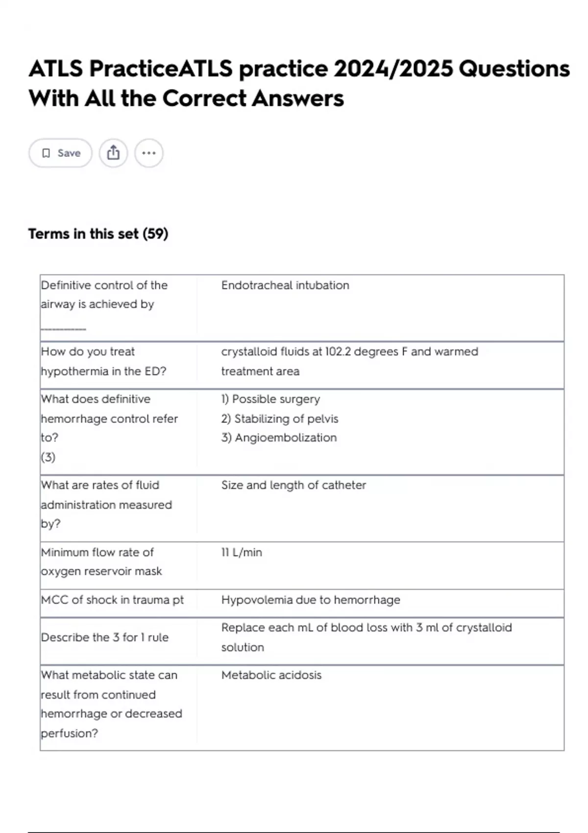 ATLS PracticeATLS practice 2024/2025 Questions With All the Correct ...