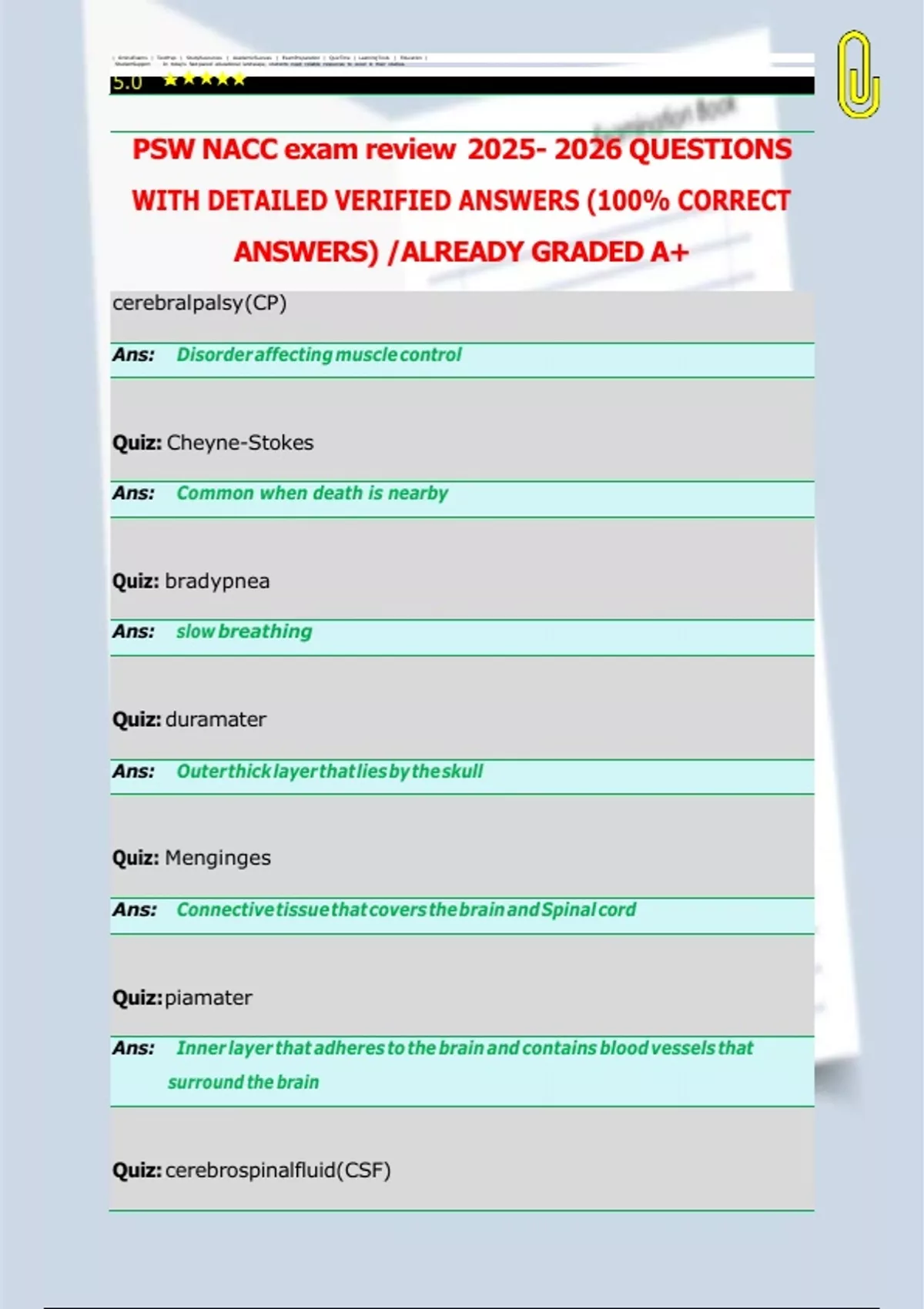 psw exam Bundled QUESTIONS WITH DETAILED VERIFIED ANSWERS - Stuvia US