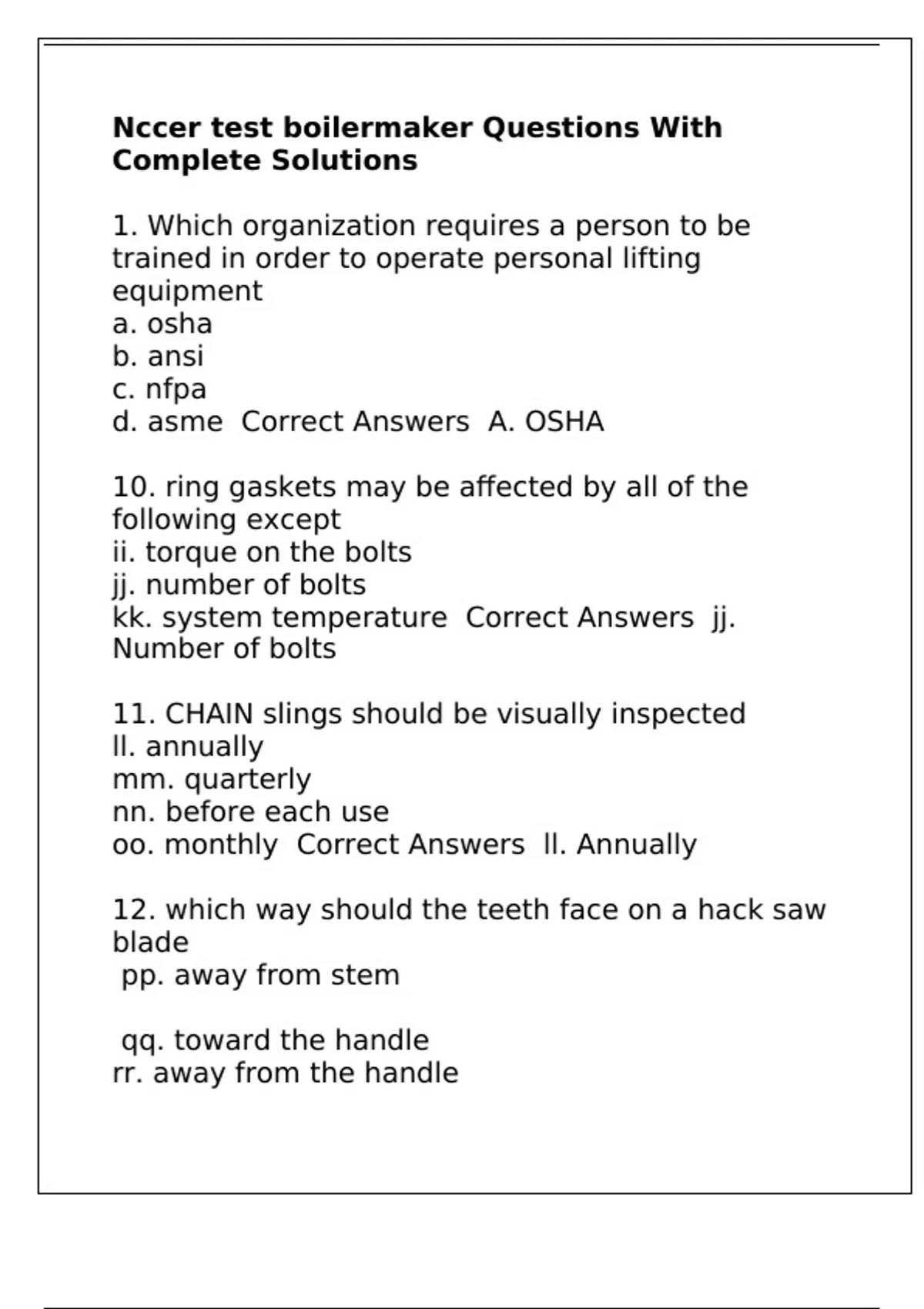 Nccer test boilermaker Questions With Complete Solutions - NCCER ...
