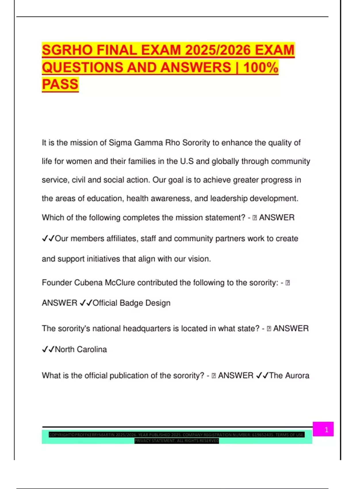 SGRHO FINAL EXAM 2025/2026 EXAM QUESTIONS AND ANSWERS | 100% PASS ...