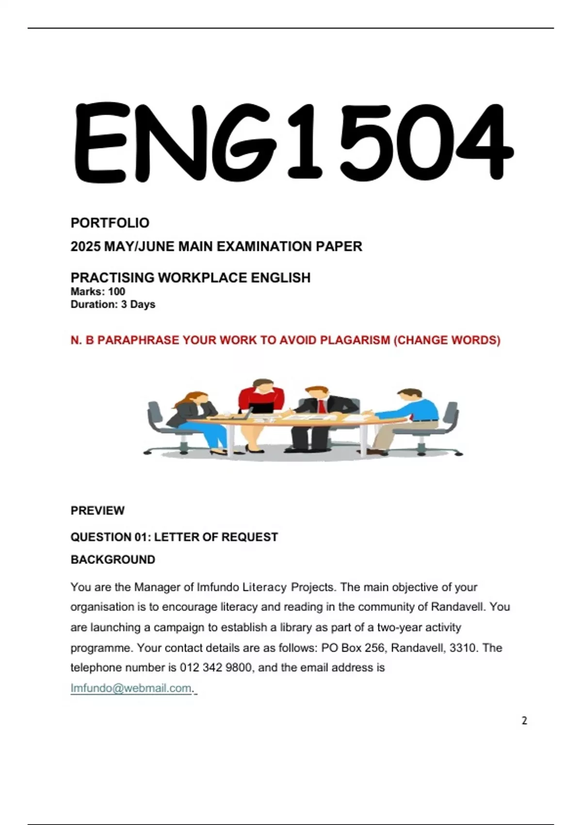 ENG1504 PORTFOLIO 2025 (MAY/JUNE) - ENG1504 (ENG1504) - Stuvia SA