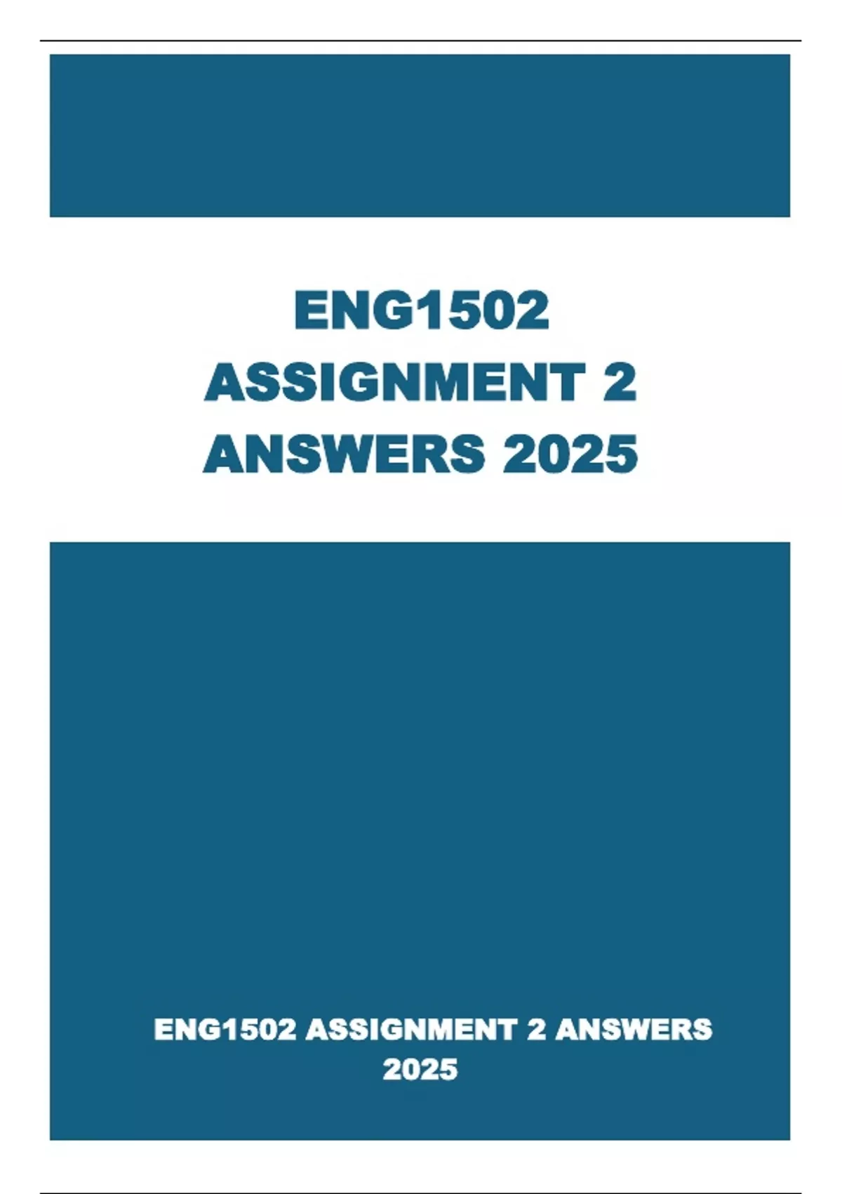 ENG1502 ASSIGNMENT 2 ANSWERS 2025 - Foundations in English Language Studies (ENG1502) - Stuvia SA