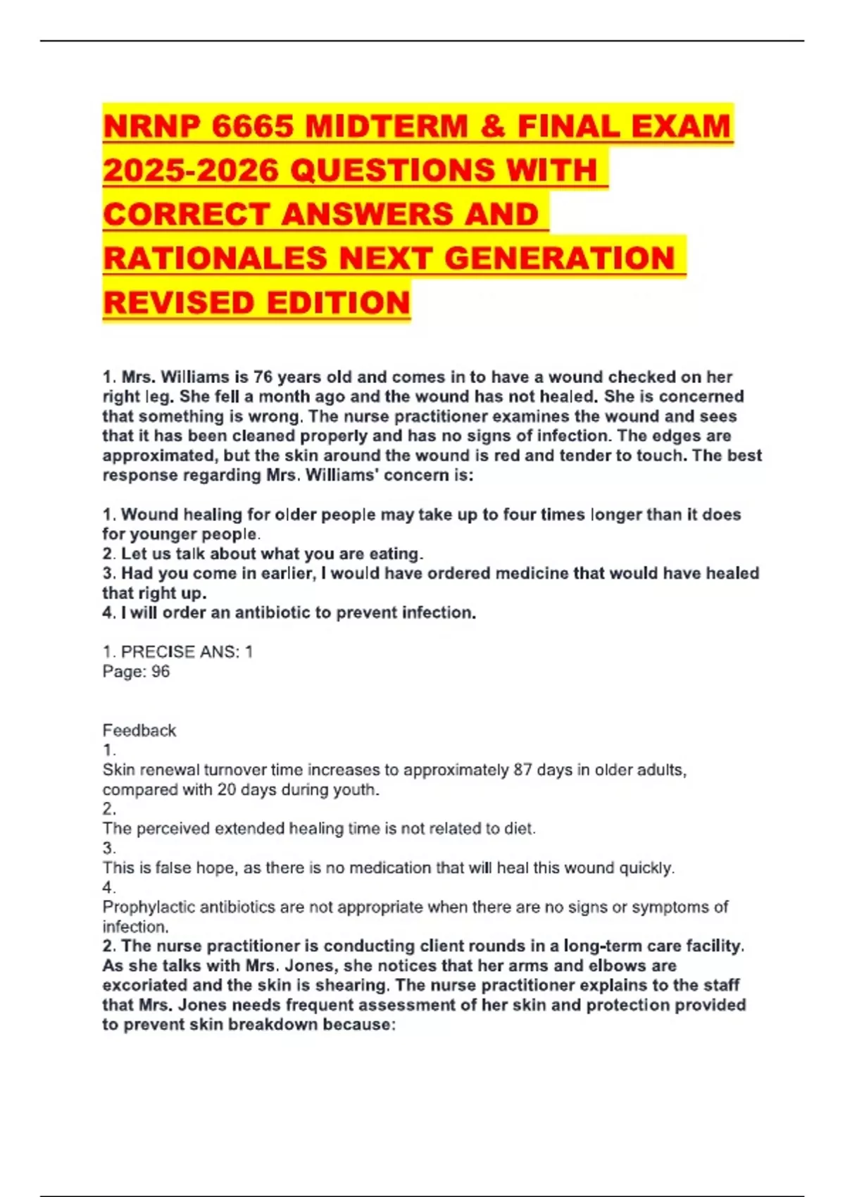 NRNP 6665 MIDTERM & FINAL EXAM QUESTIONS WITH CORRECT ANSWERS AND ...