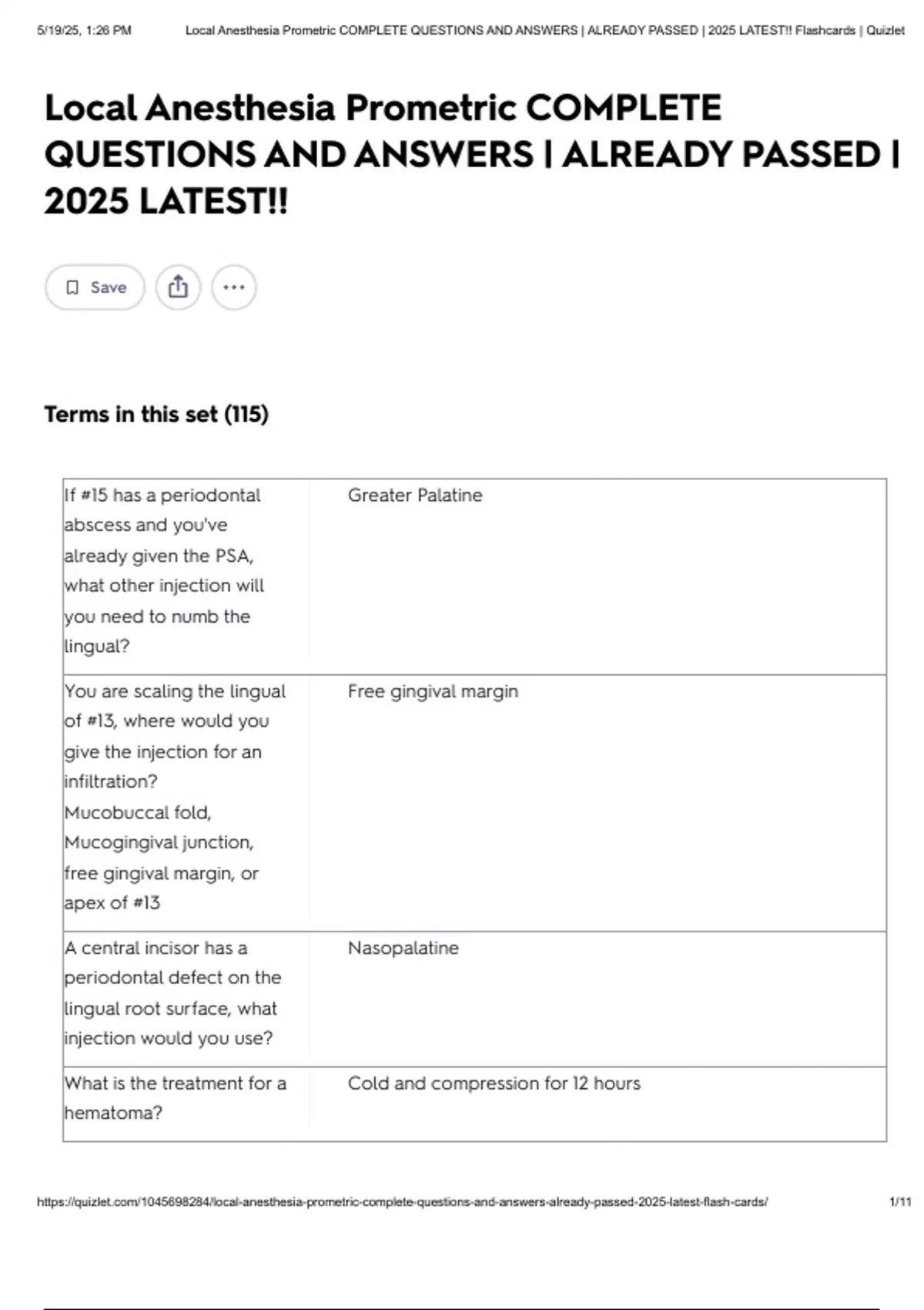 Local Anesthesia Prometric COMPLETE QUESTIONS AND ANSWERS | ALREADY ...