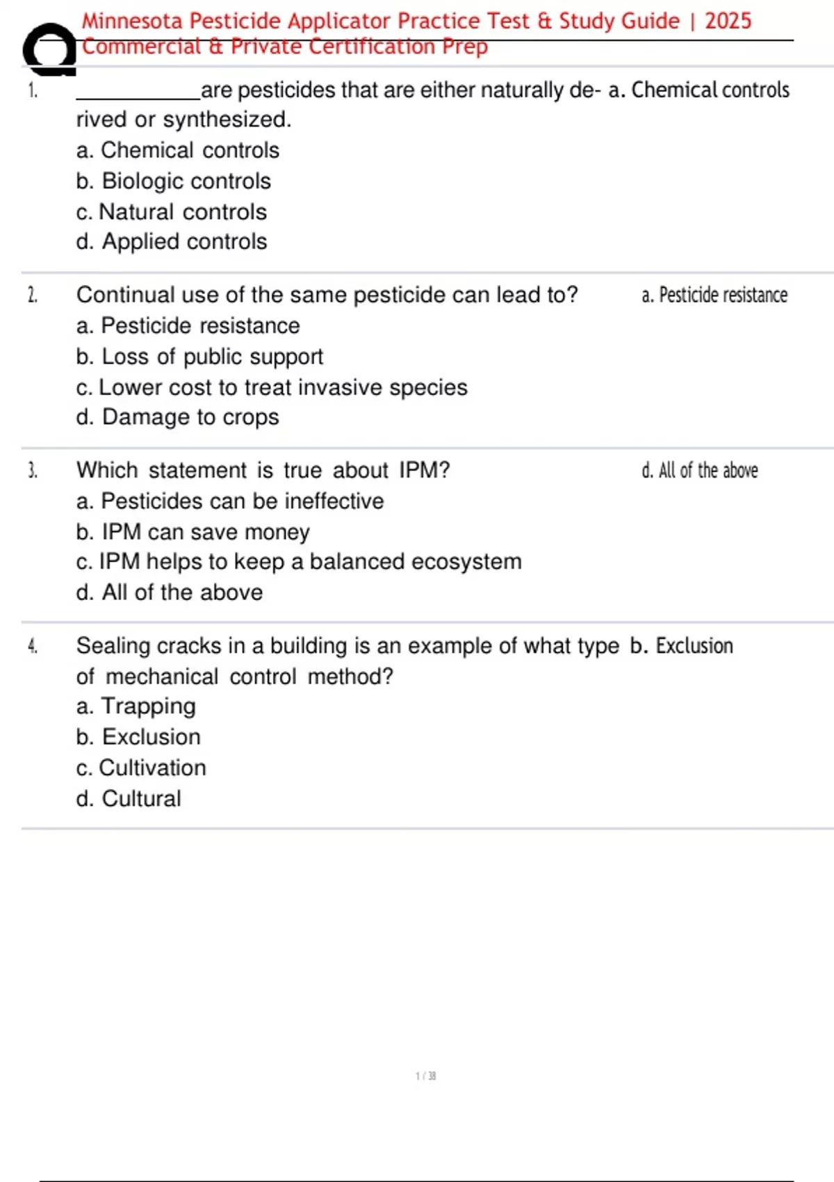 Minnesota Pesticide Applicator Practice Test & Study Guide | 2025 ...