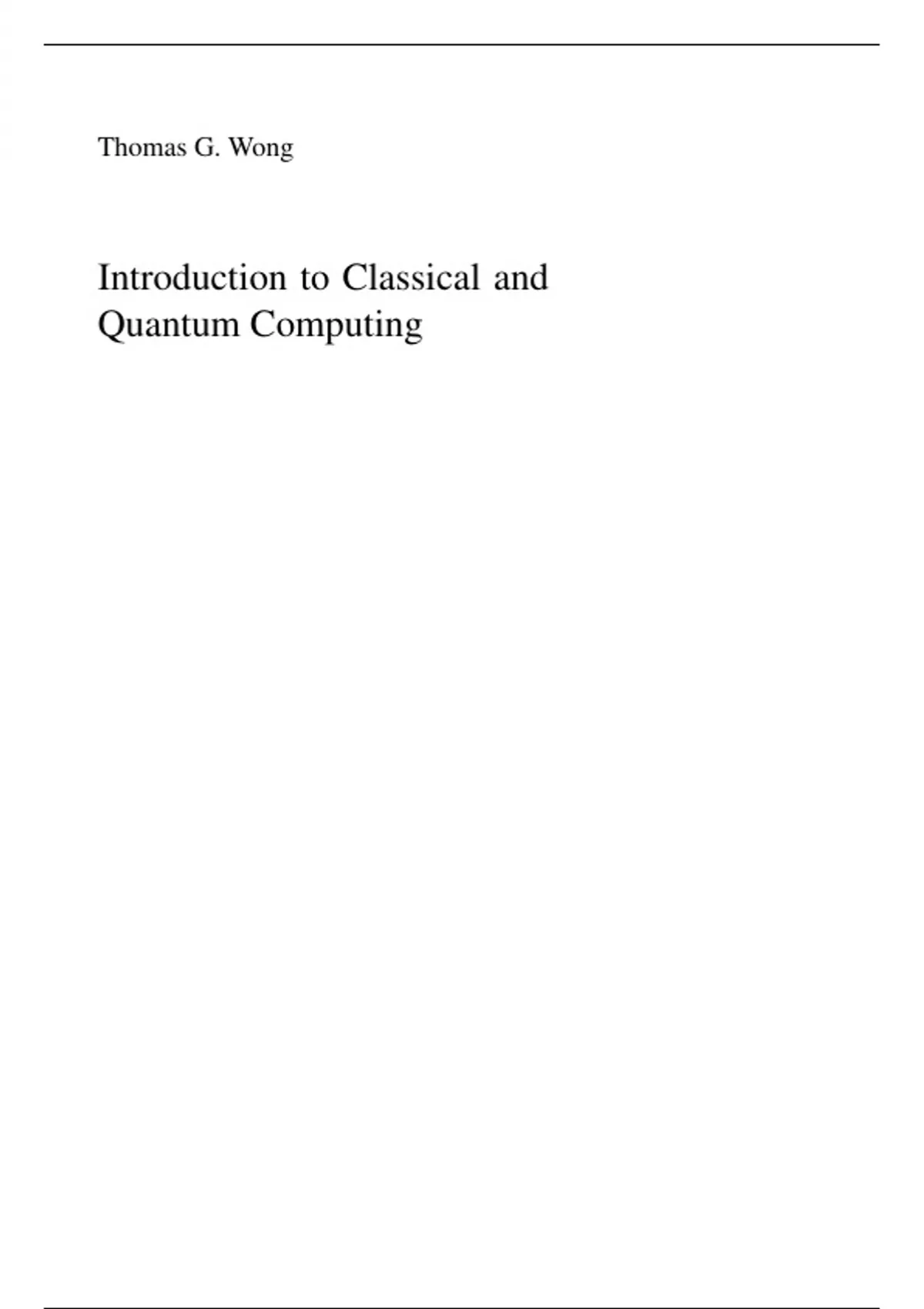 Introduction to Classical and Quantum Computing – 1E4P – Lecture Summary and Core Concepts ...