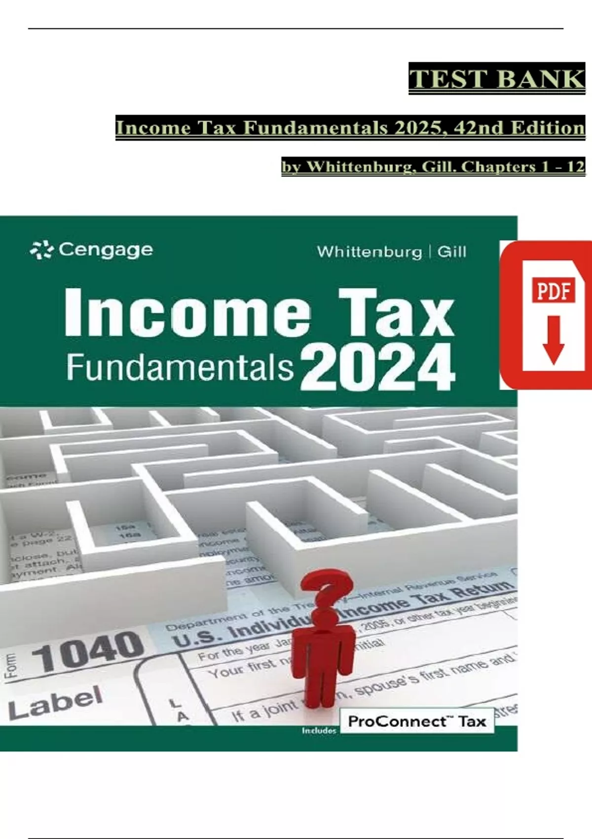 TEST BANK for INCOME TAX FUNDAMENTALS, 38TH EDITION, GERALD E ...