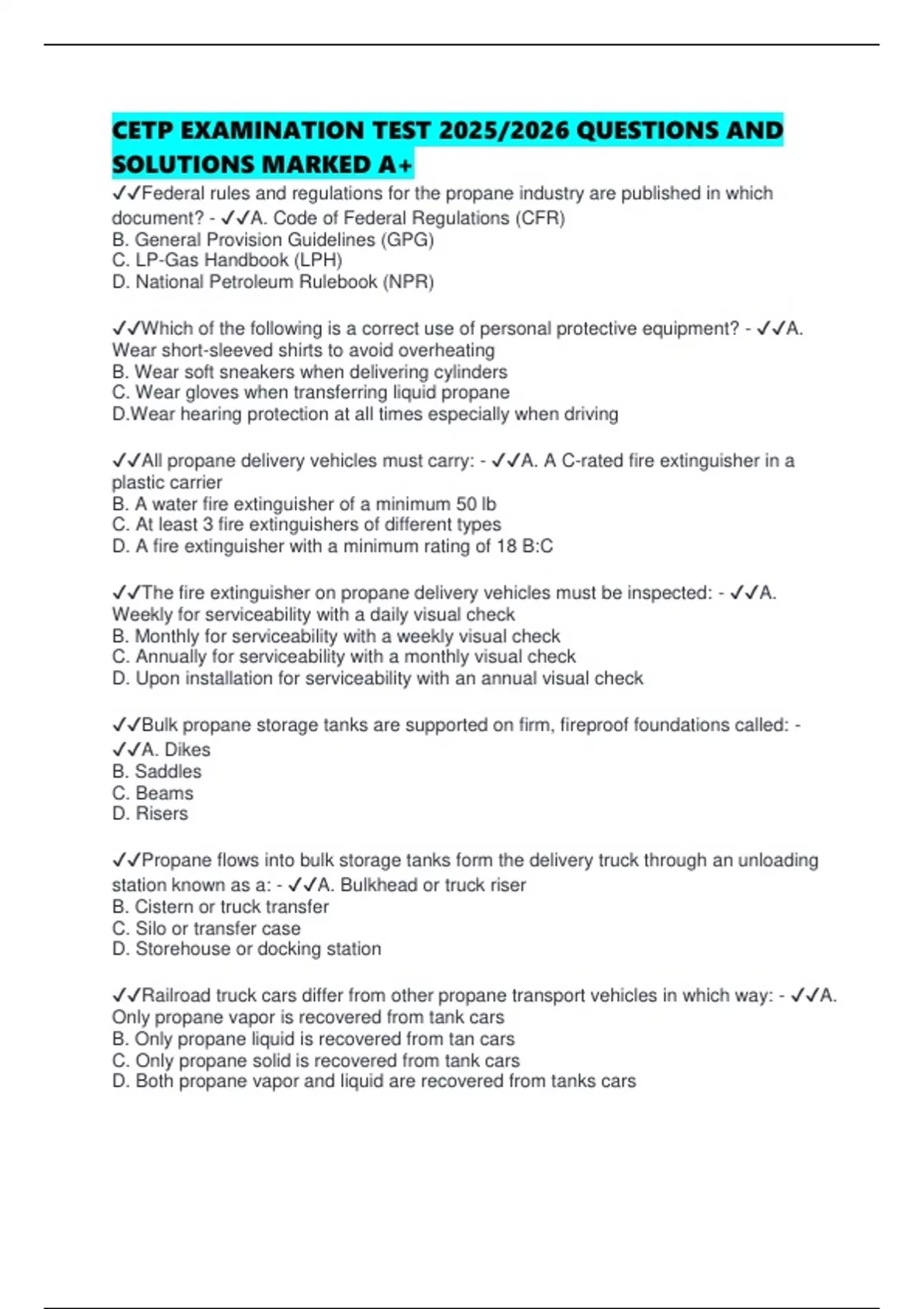 CETP EXAMINATION TEST 2025/2026 QUESTIONS AND SOLUTIONS MARKED A+ ...