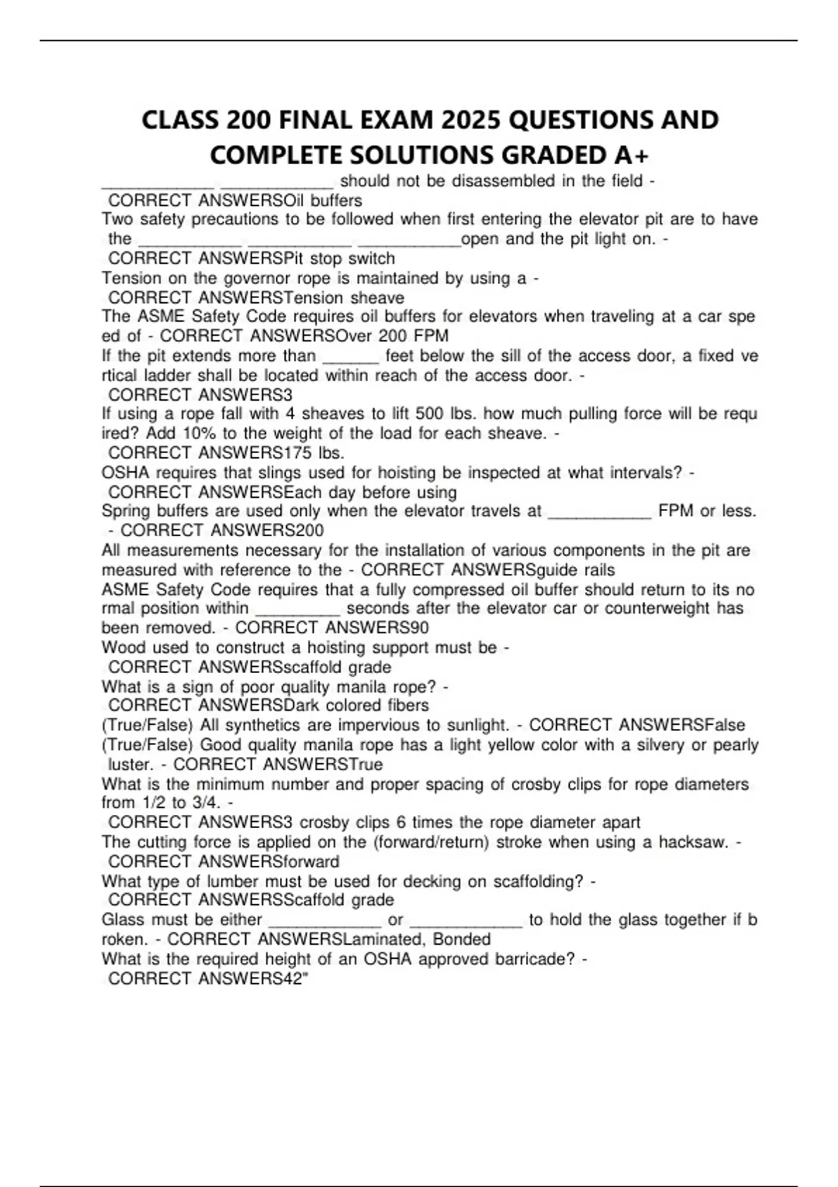 CLASS 200 FINAL EXAM 2025 QUESTIONS AND COMPLETE SOLUTIONS GRADED A ...