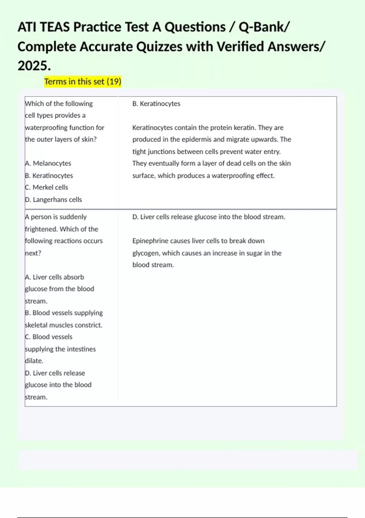 ATI TEAS Practice Test A Questions / Q-Bank/ Complete Accurate Quizzes ...
