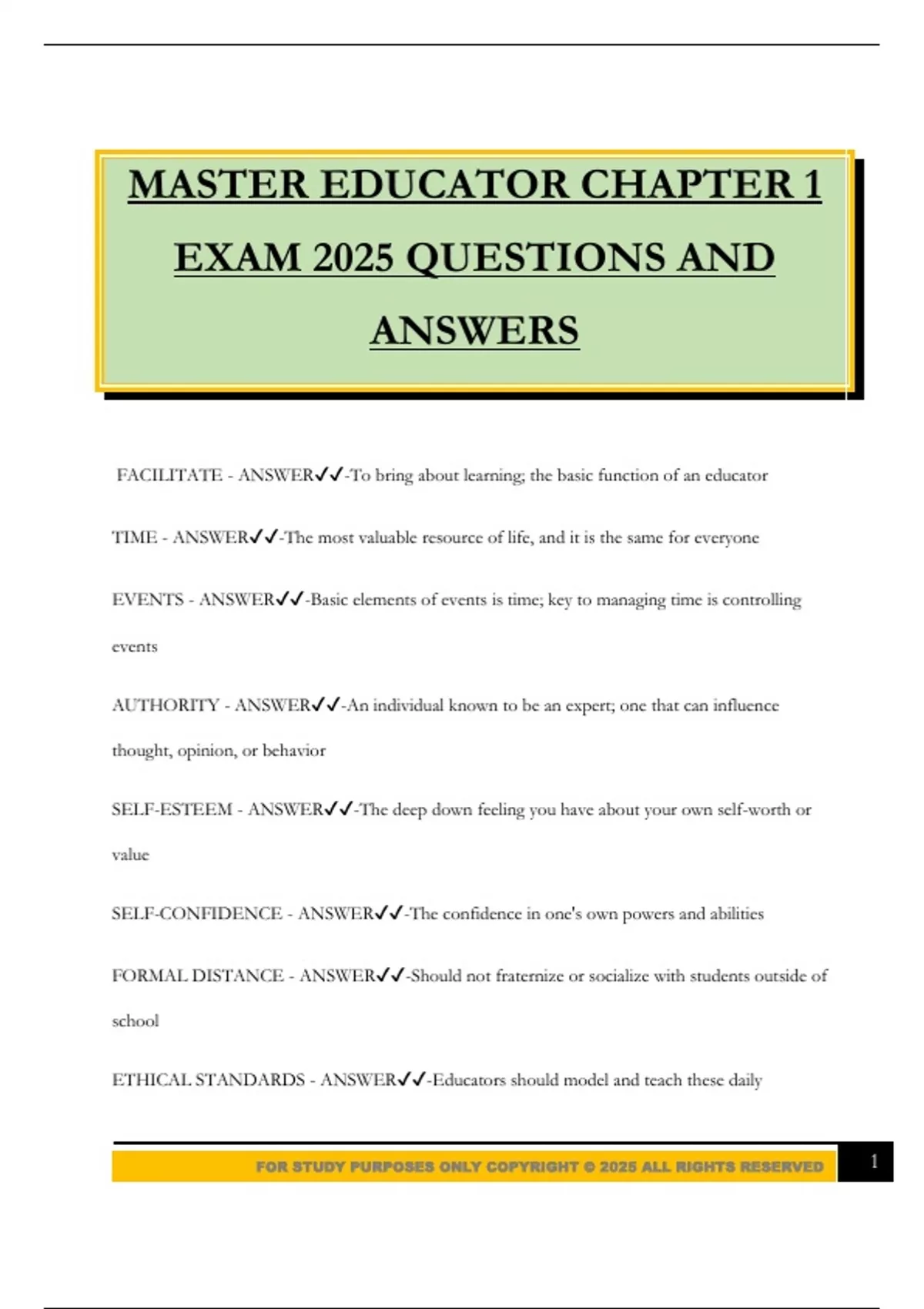 MASTER EDUCATOR CHAPTER 1 EXAM 2025 QUESTIONS AND ANSWERS - Milady ...