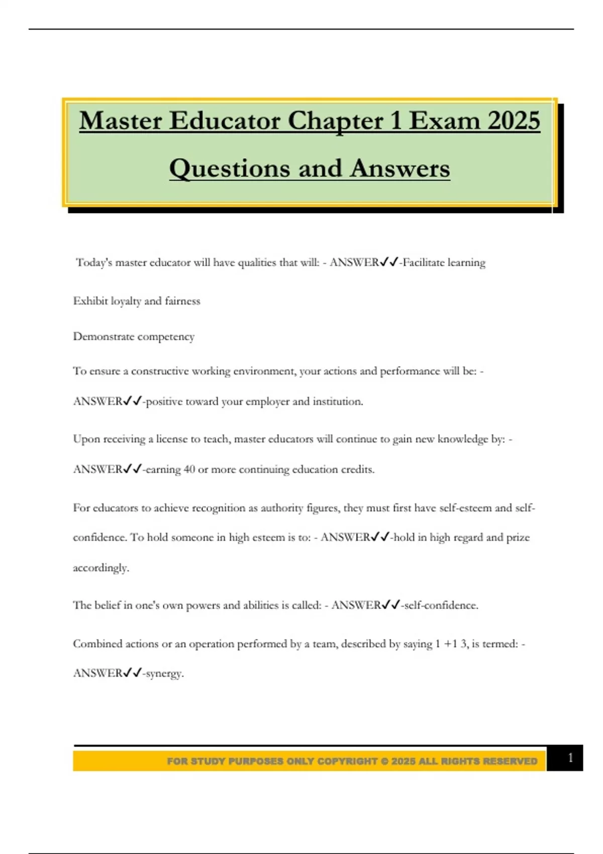 Master Educator Chapter 1 Exam 2025 Questions and Answers - Milady ...