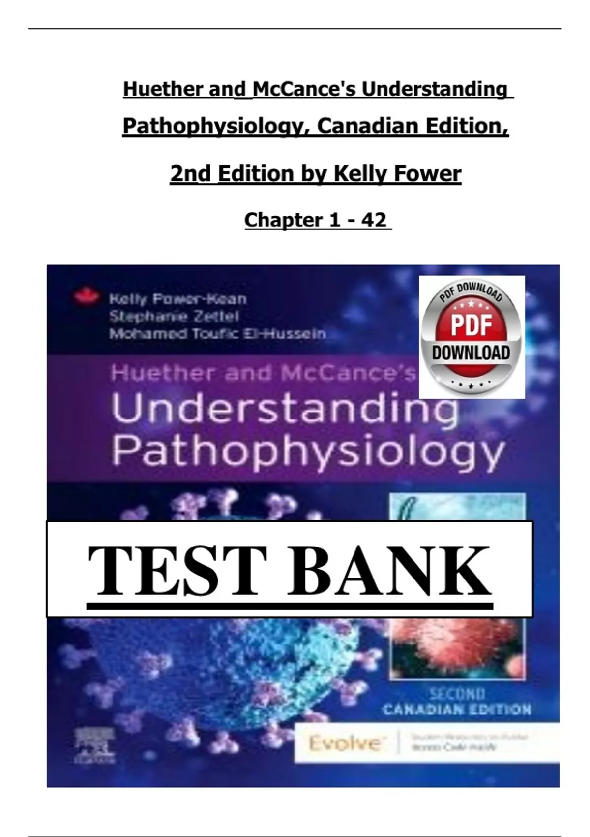 TEST BANK For Huether and McCance's Understanding Pathophysiology ...