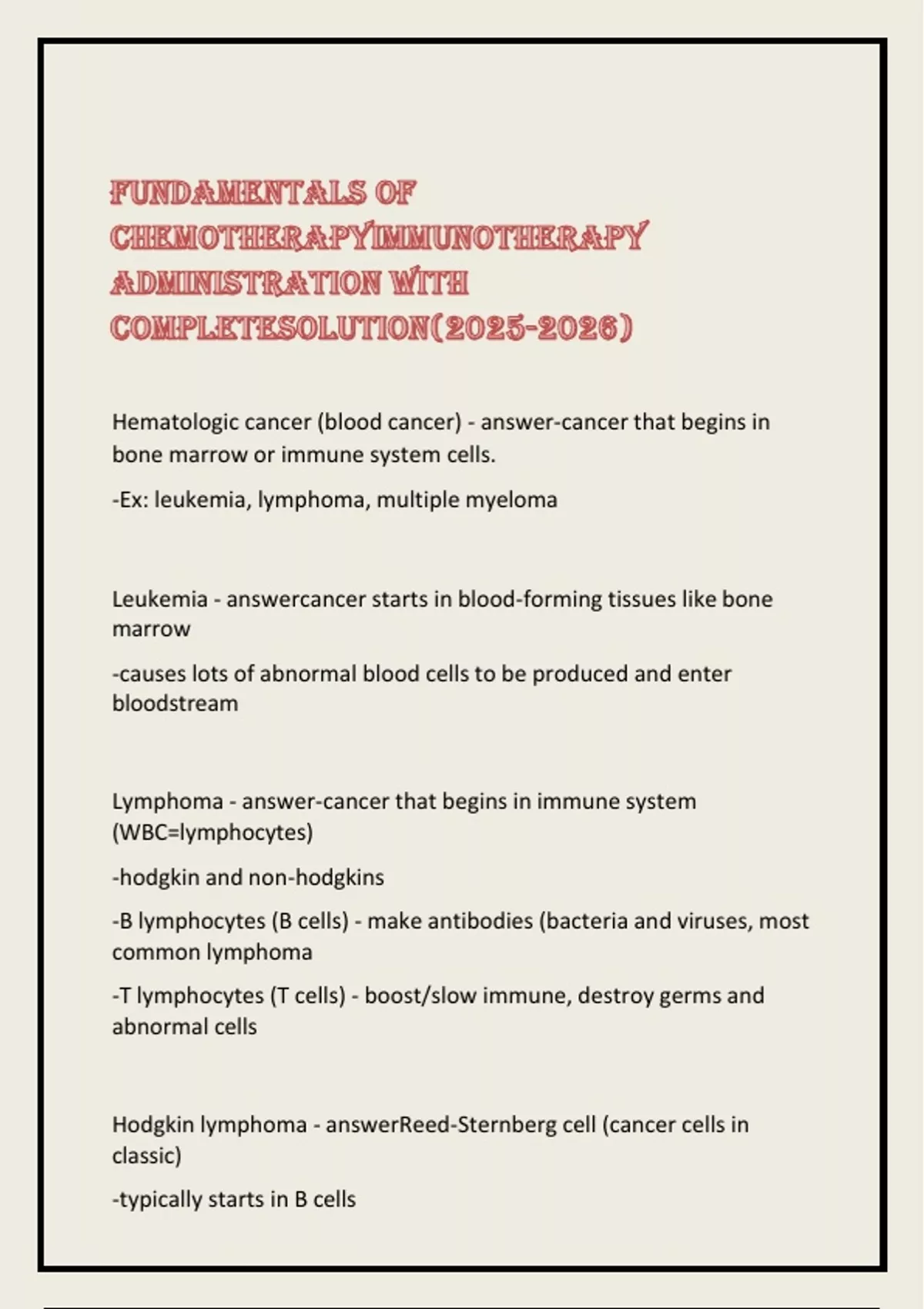 Hematologic cancer (blood cancer) - answer-cancer that begins in bone ...