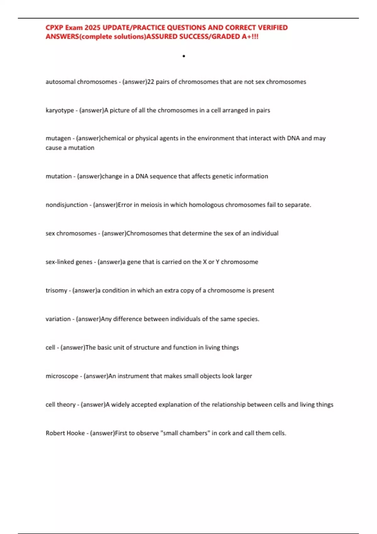 CPXP Exam 2025 UPDATE/PRACTICE QUESTIONS AND CORRECT VERIFIED ANSWERS ...