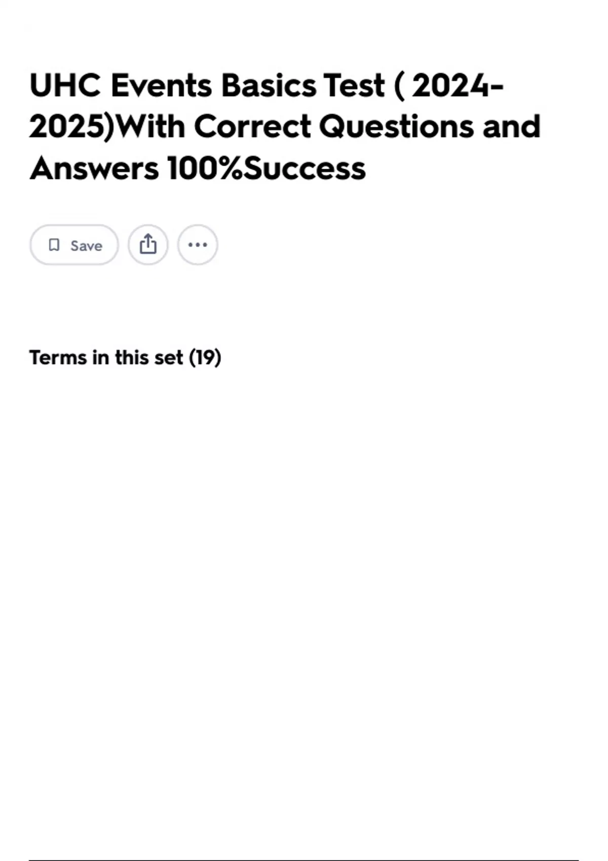 UHC Events Basics Test ( )With Correct Questions and Answers 100 ...