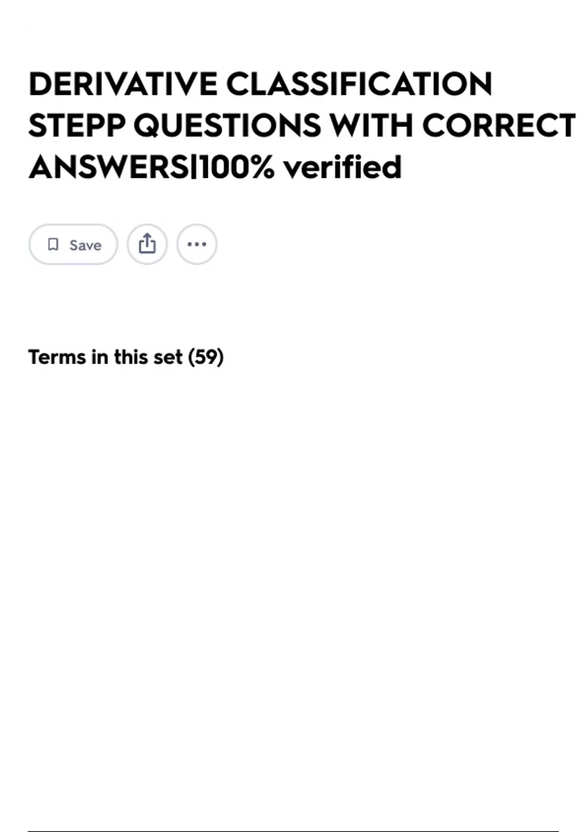 DERIVATIVE CLASSIFICATION STEPP QUESTIONS WITH CORRECT ANSWERS|100% verified - DERIVATIVE ...