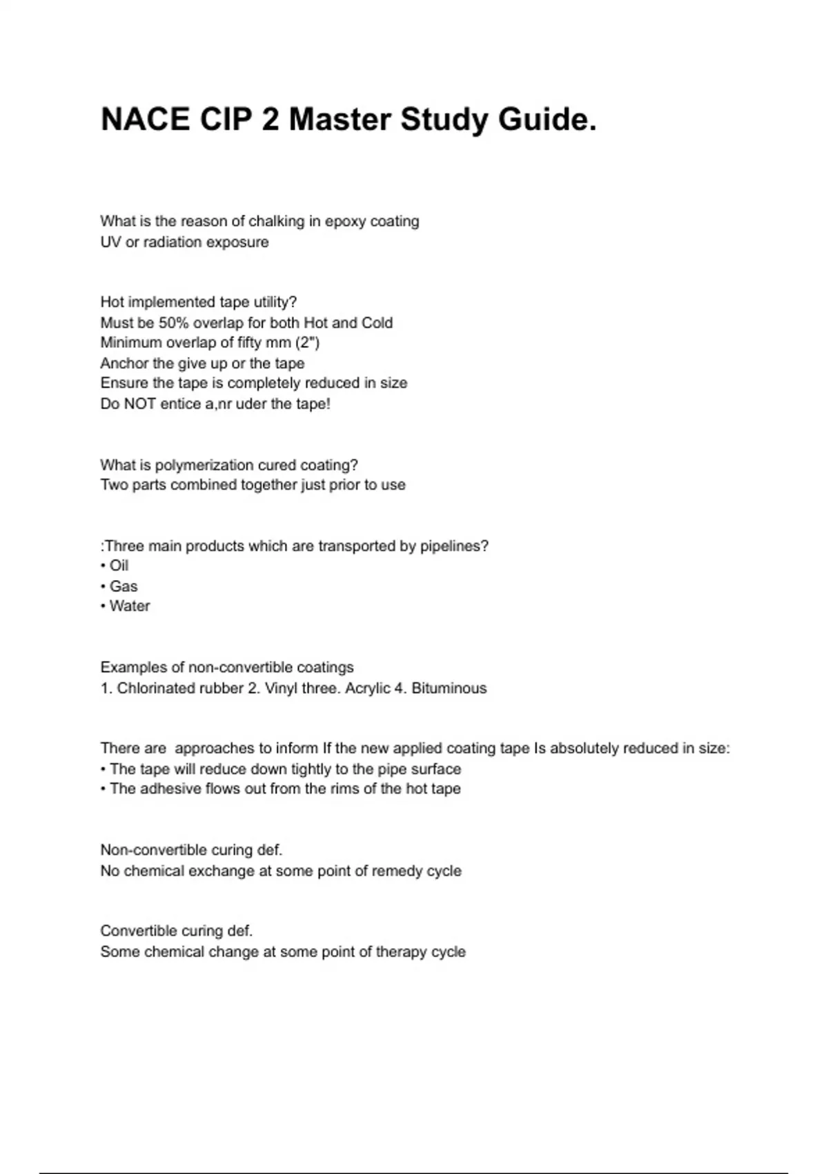 NACE CIP 2 Master Study Guide. NEWEST 2025/2026 ACTUAL COMPLETE ...