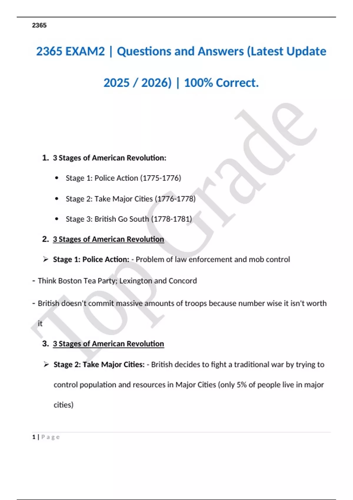 2365 EXAM2 | Questions and Answers (Latest Update 2025 / 2026) | 100% ...