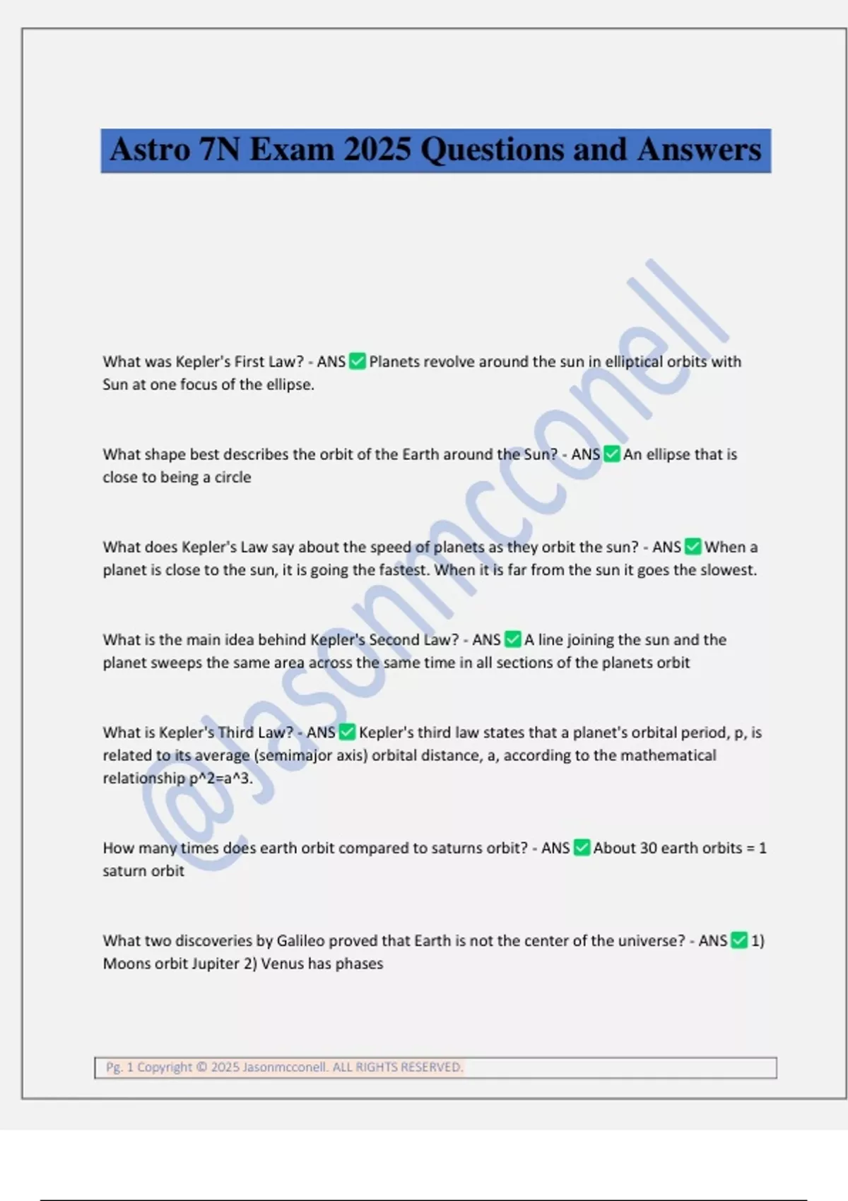 Astro 7N Exam 2025 Questions and Answers - Astro 7N - Stuvia US
