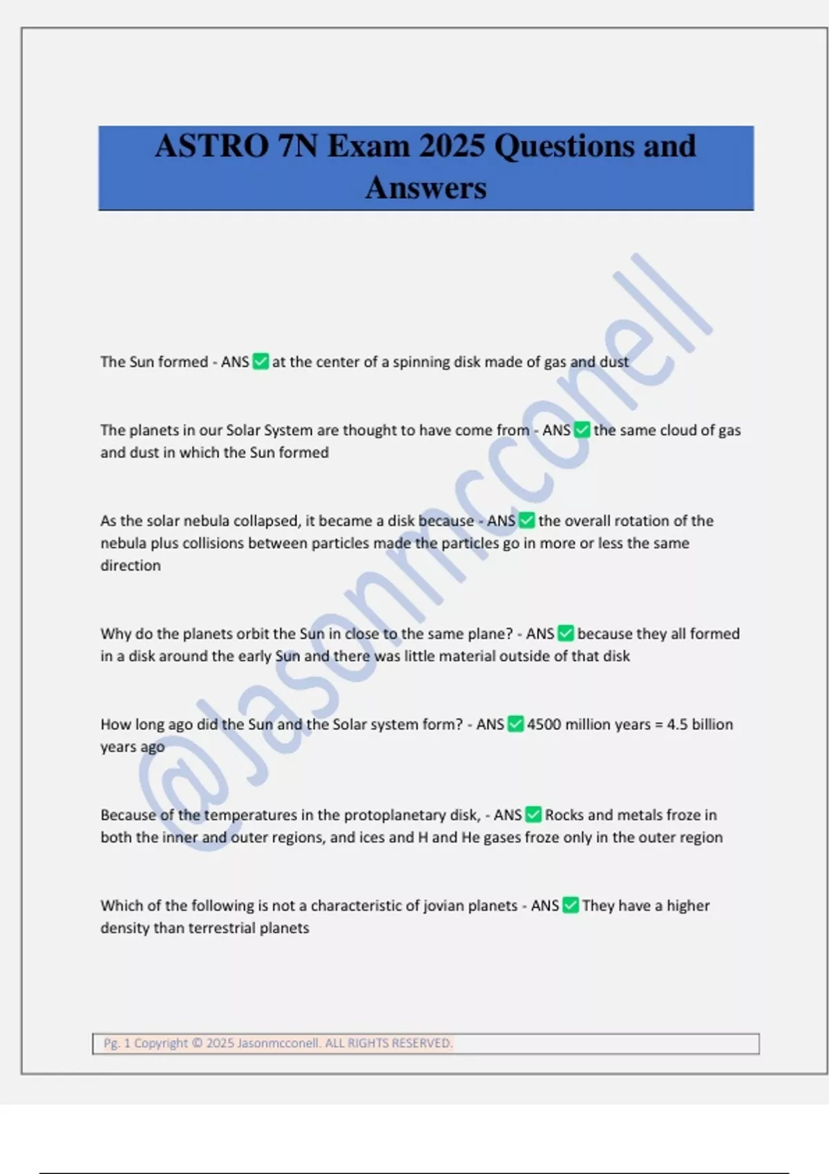 ASTRO 7N Exam 2025 Questions and Answers - Astro 7N - Stuvia US