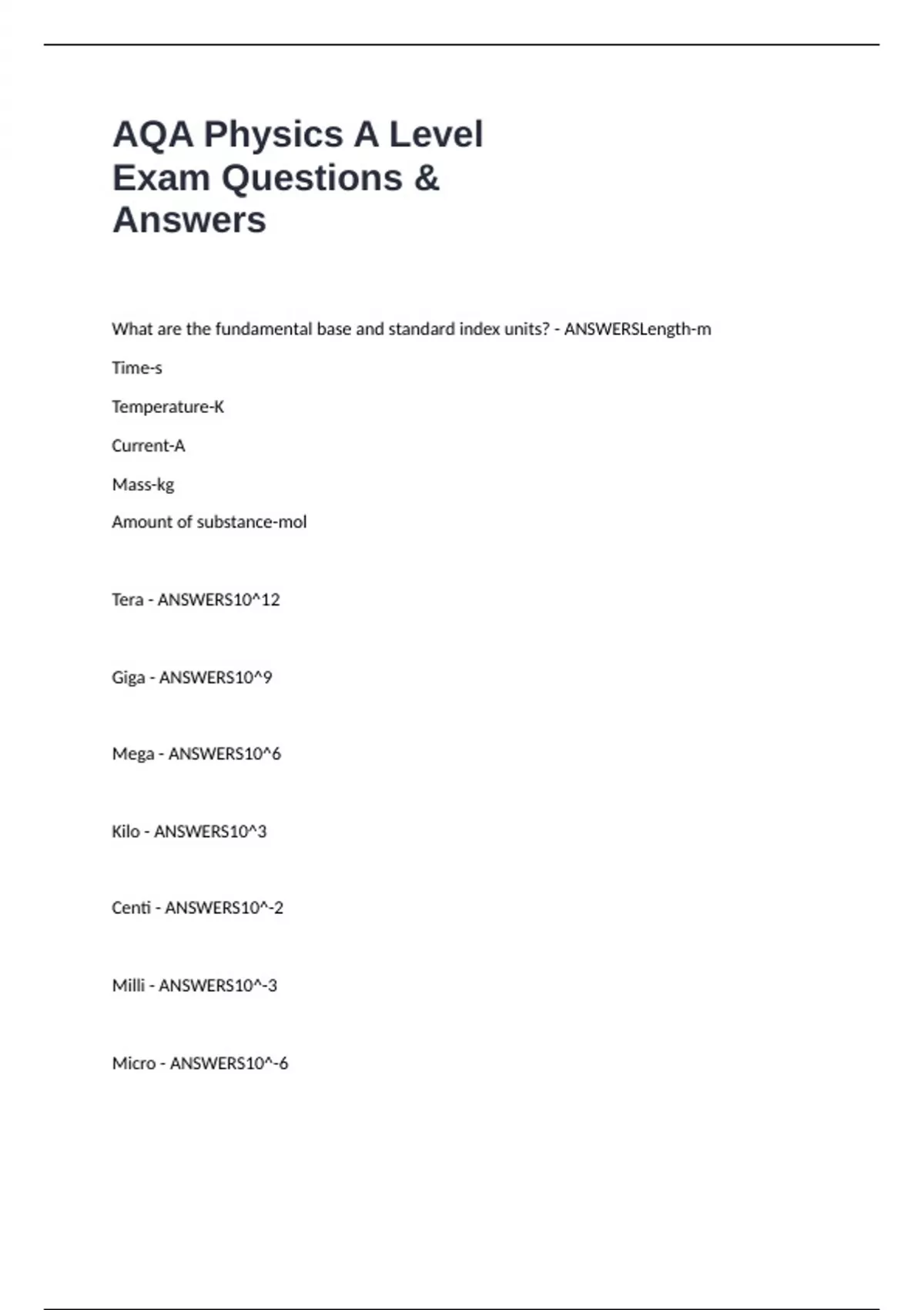 AQA Physics A Level Exam Questions & Answers - AQA Physics A Level ...