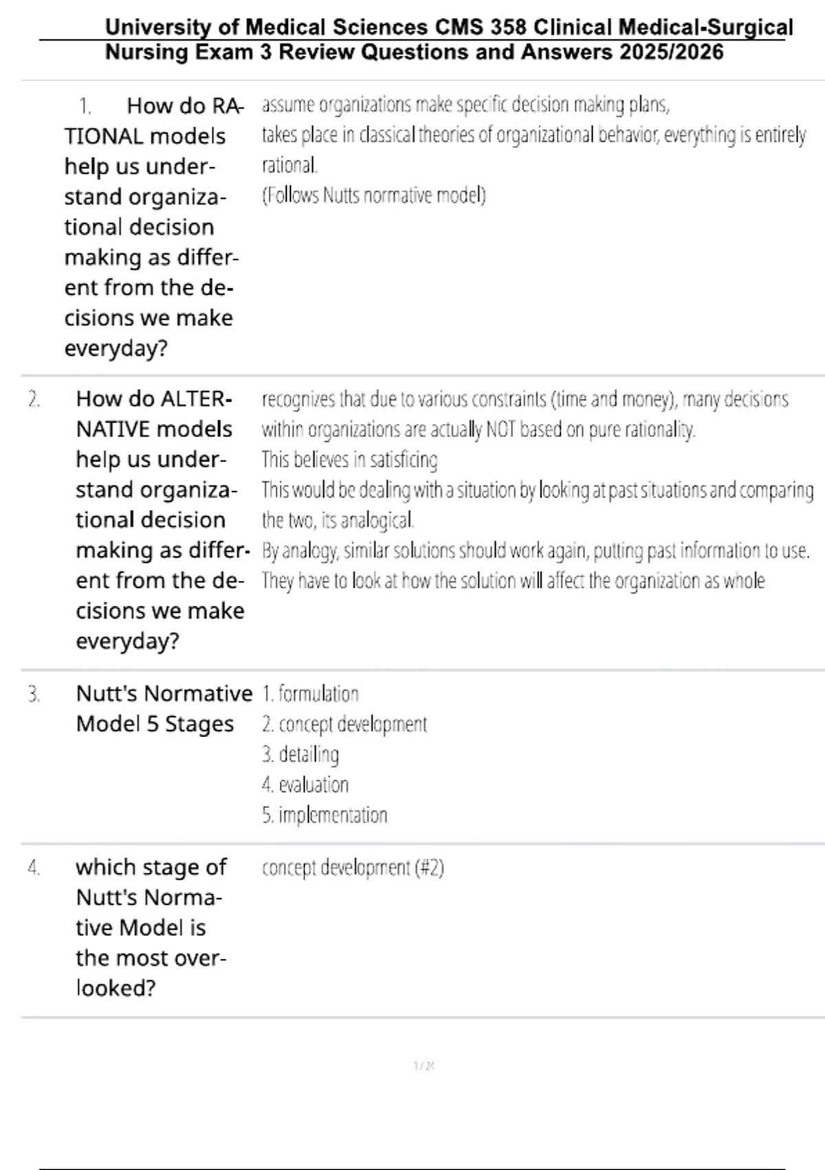University of Medical Sciences CMS 358 Clinical Medical-Surgical ...