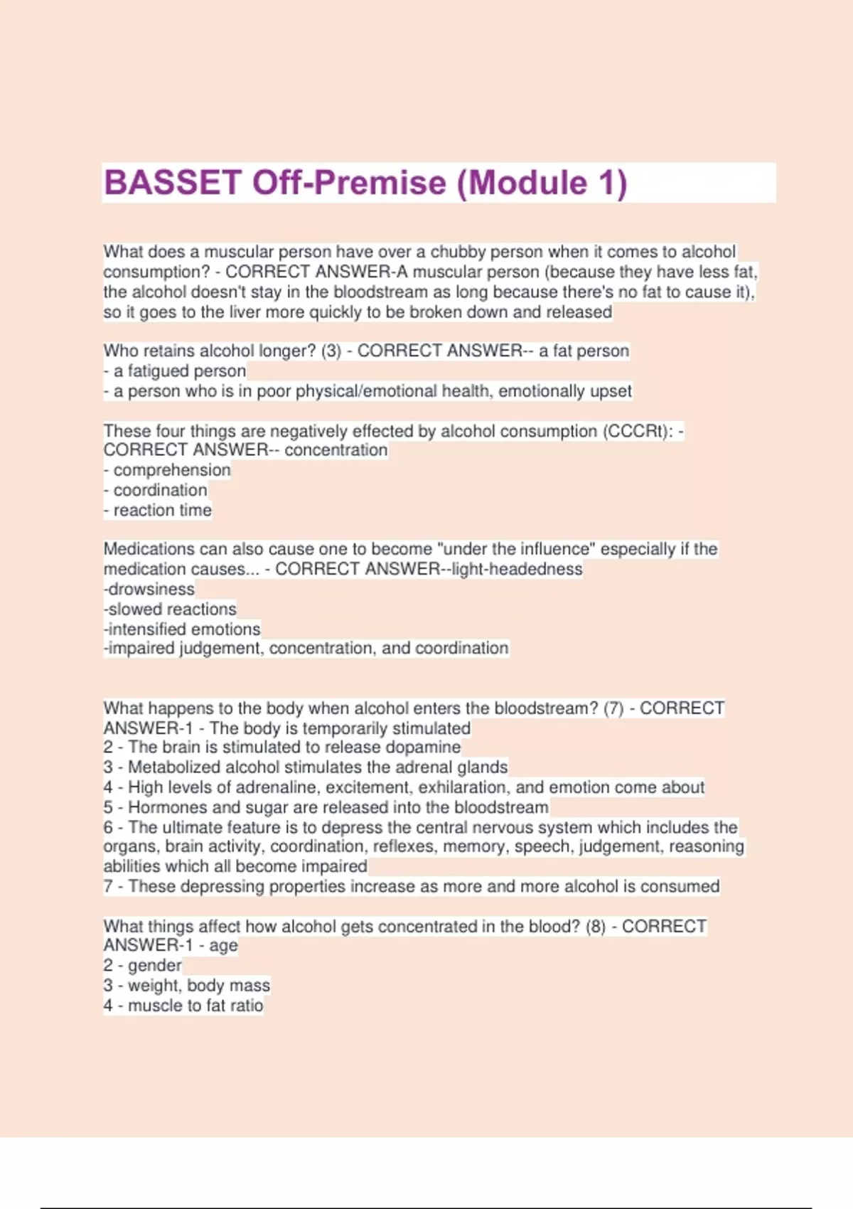 BASSET Off-Premise (Module 1) Questions with Correct Answers|New 2025 ...