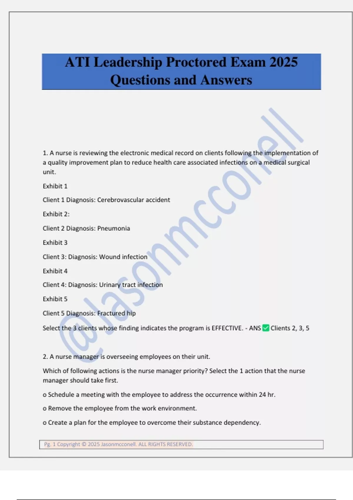ATI Leadership Proctored Exam 2025 Questions and Answers - ATI ...