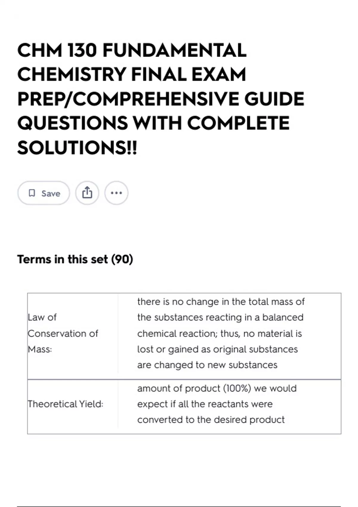 CHM 130 FUNDAMENTAL CHEMISTRY FINAL EXAM PREP/COMPREHENSIVE GUIDE ...