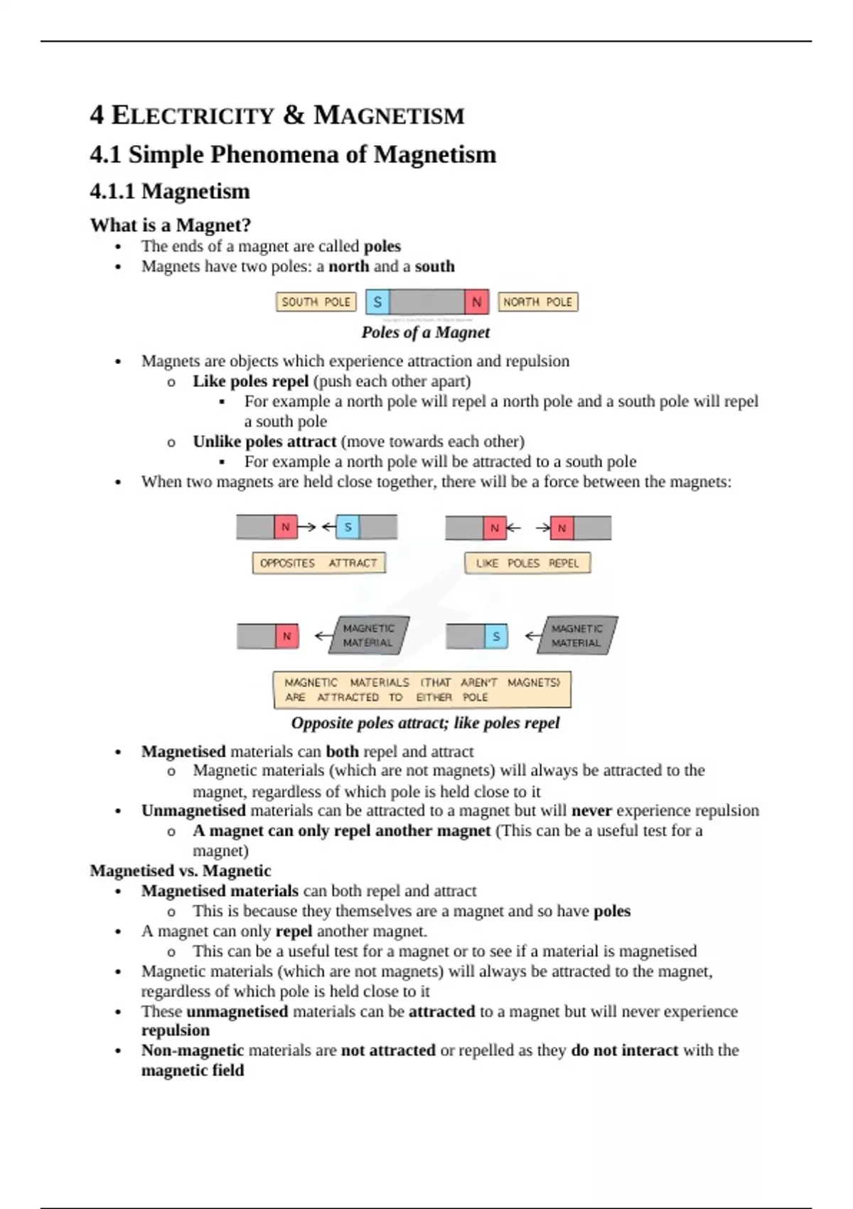 Summary IGCSE Physics - Electricity and Magnestism - IGCSE Physics ...