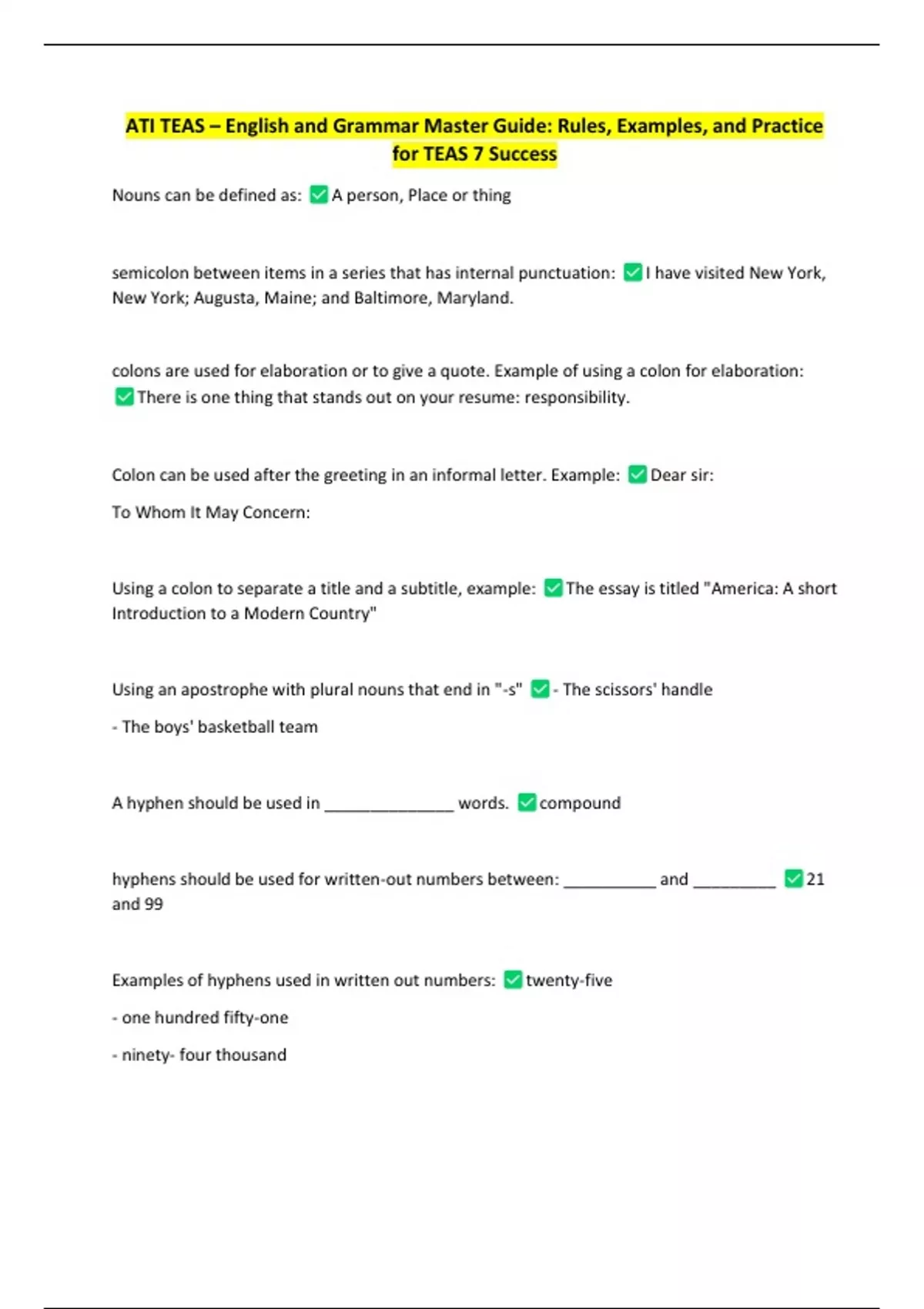 ATI TEAS – English and Grammar Master Guide: Rules, Examples, and ...