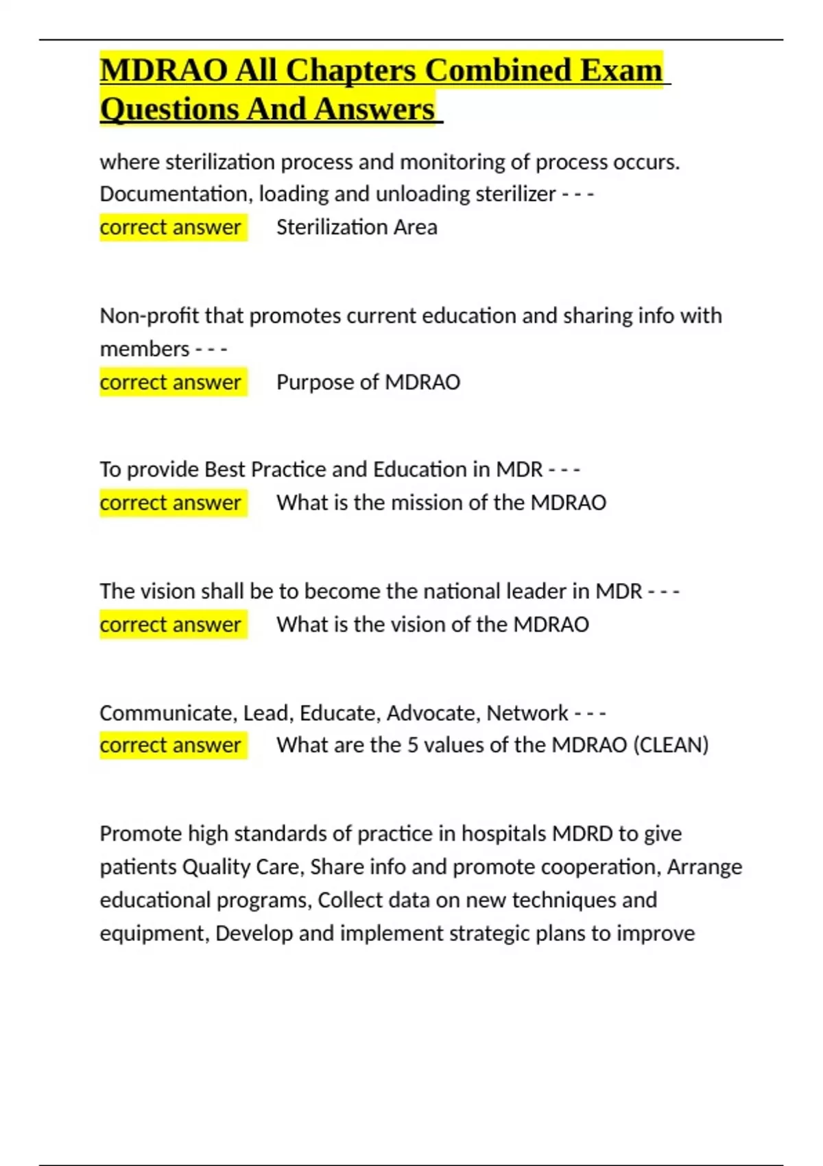 MDRAO All Chapters Combined Exam Questions And Answers.docx - MDRAO ...