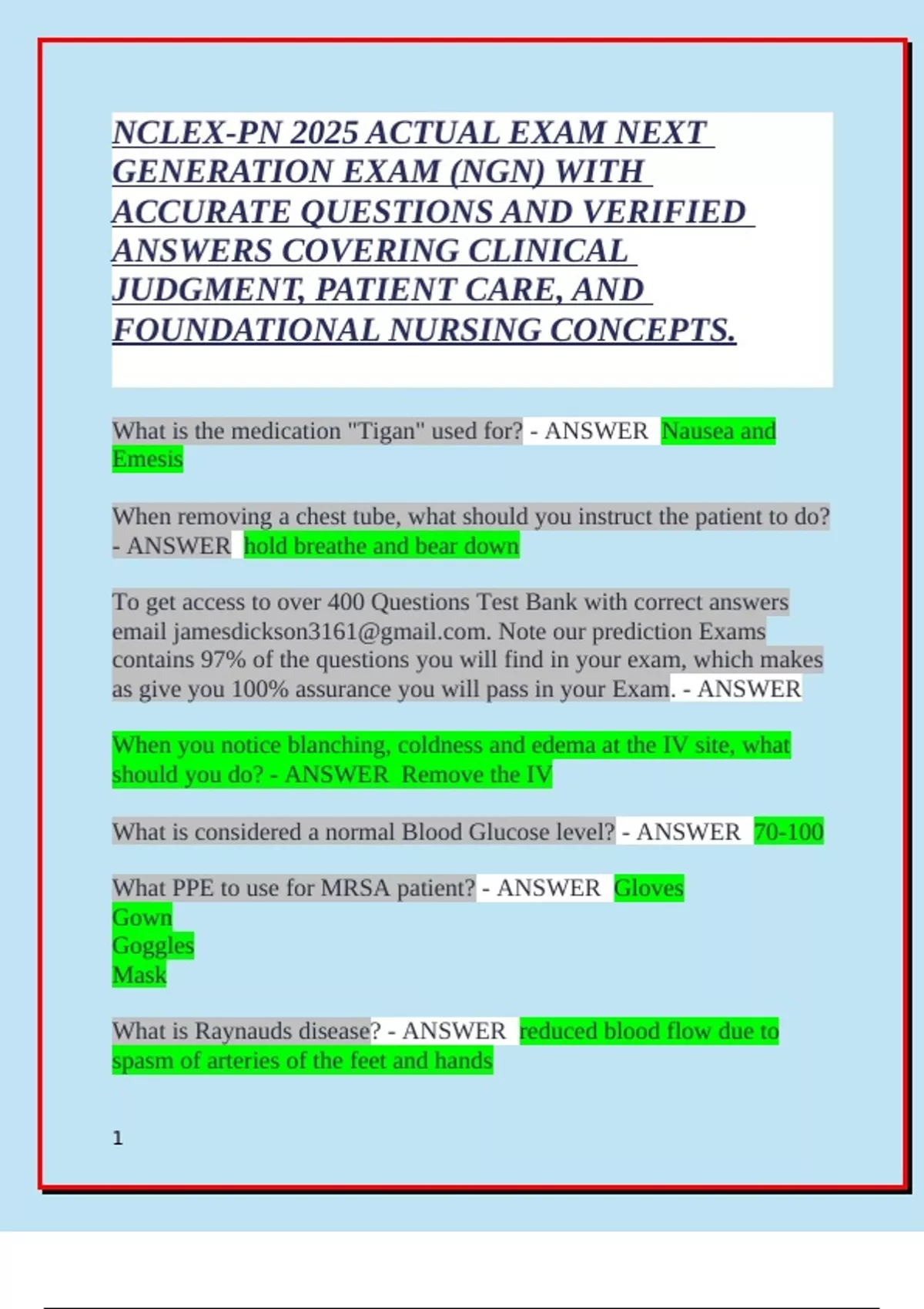NCLEX-PN 2025 ACTUAL EXAM NEXT GENCOVERING CLINICAL JUDGMENT, ERATION ...