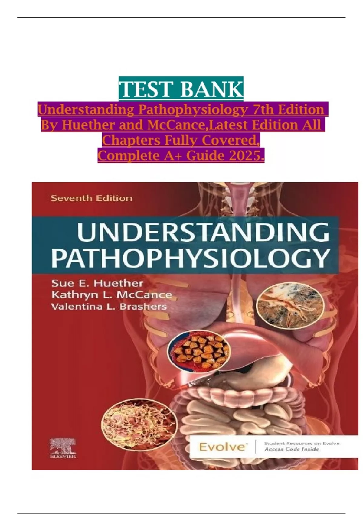 TEST BANK Understanding Pathophysiology 7th Edition By Huether and ...