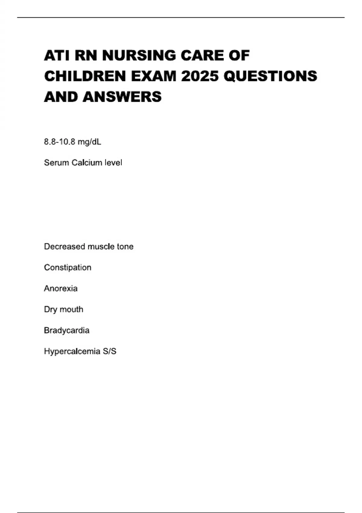 ATI RN NURSING CARE OF CHILDREN EXAM 2025 ALL QUESTIONS WITH COMPLETE ...