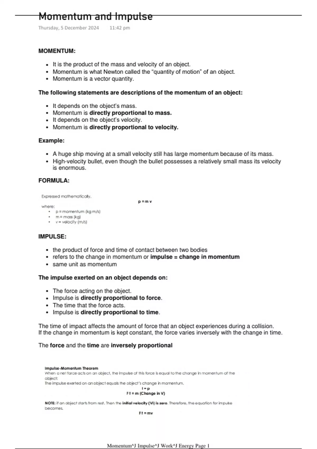 General Physics – Motion, Momentum, Impulse, Work, Energy – Lecture ...