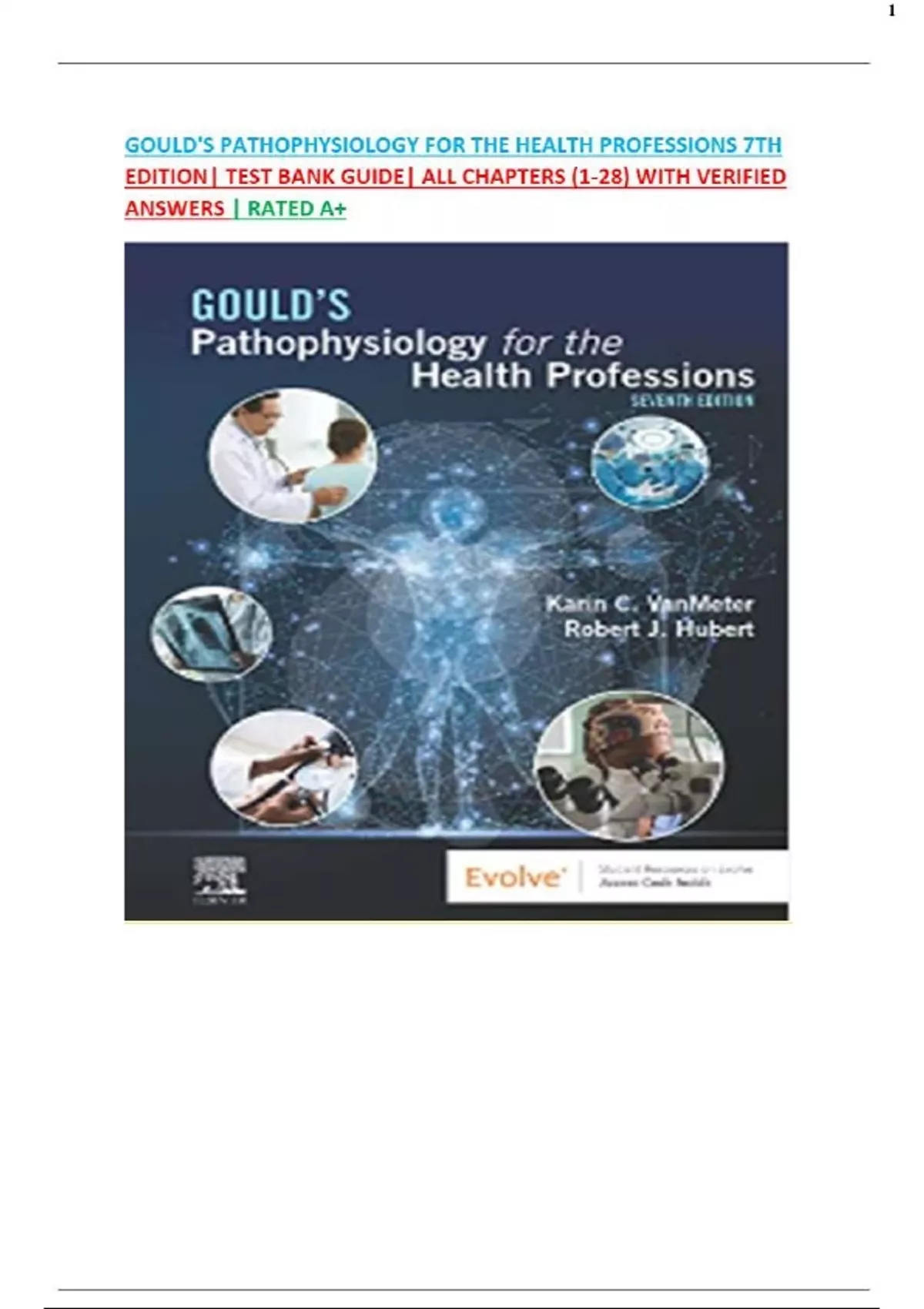 GOULD'S PATHOPHYSIOLOGY FOR THE HEALTH PROFESSIONS 7TH EDITION| TEST ...