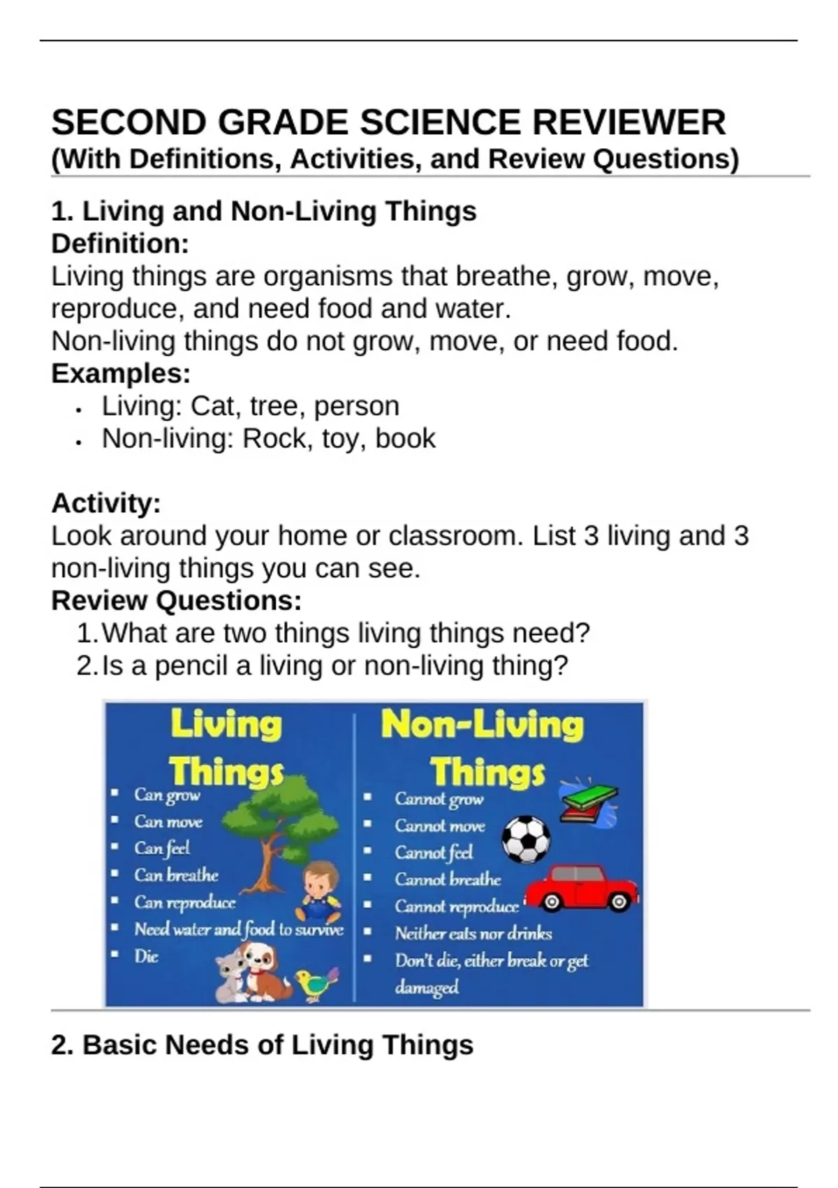 Ultimate Second Grade Science Reviewer – With Definitions, Fun ...