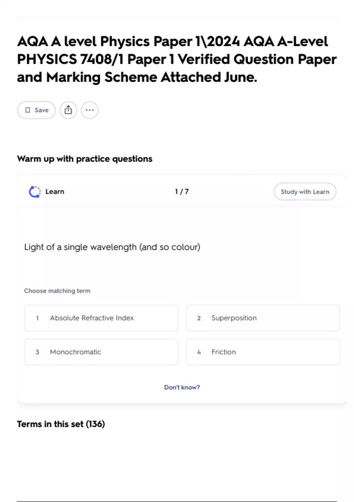 AQAA level Physics Paper 12024 AQAA-Level PHYSICS 7408/1 Paper 1 ...
