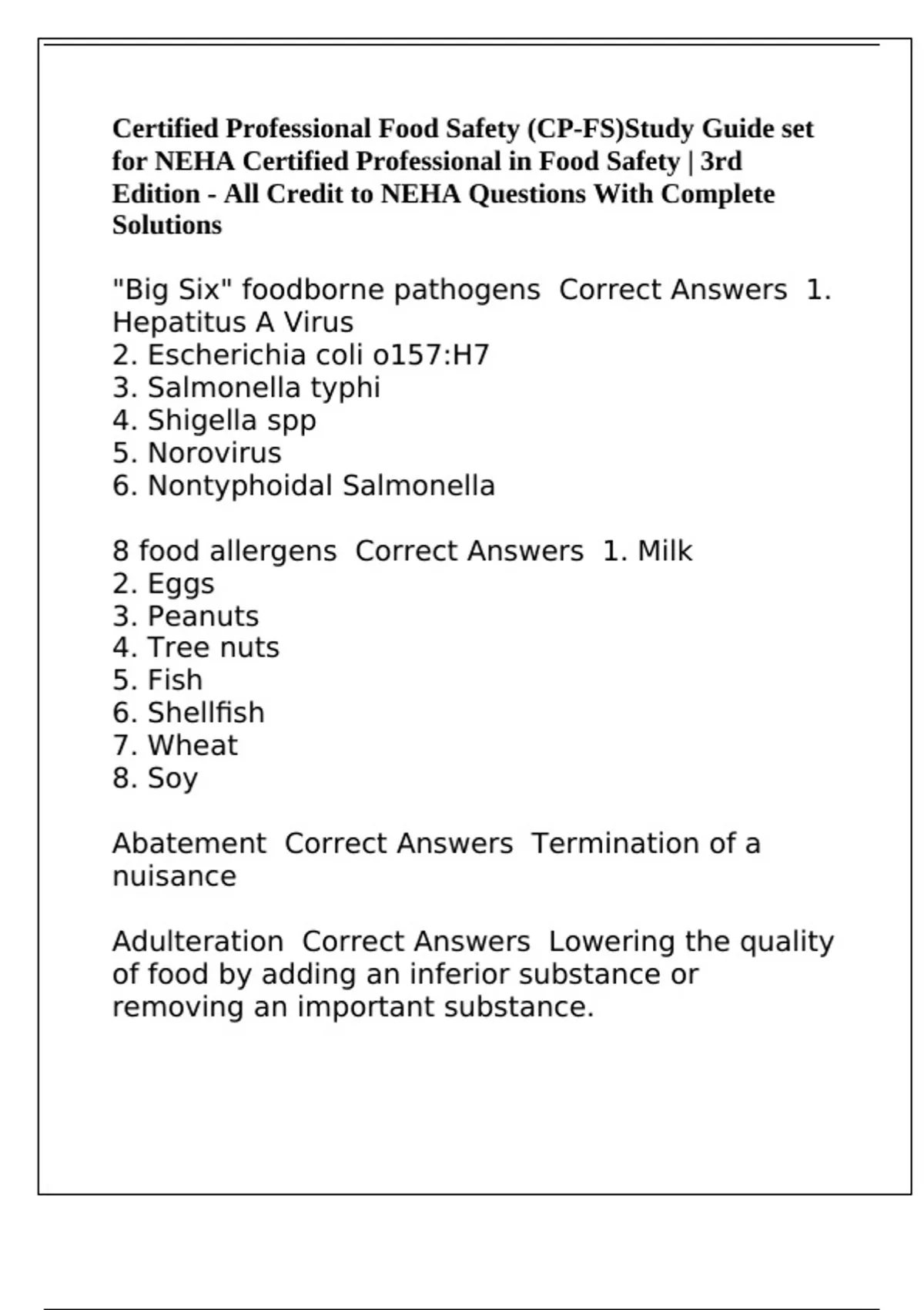 Certified Professional Food Safety (CP-FS)Study Guide set for NEHA ...
