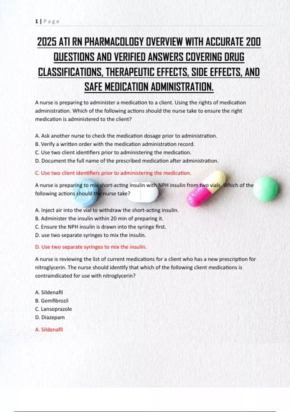 2025 ATI RN PHARMACOLOGY OVERVIEW WITH ACCURATE 200 QUESTIONS AND ...